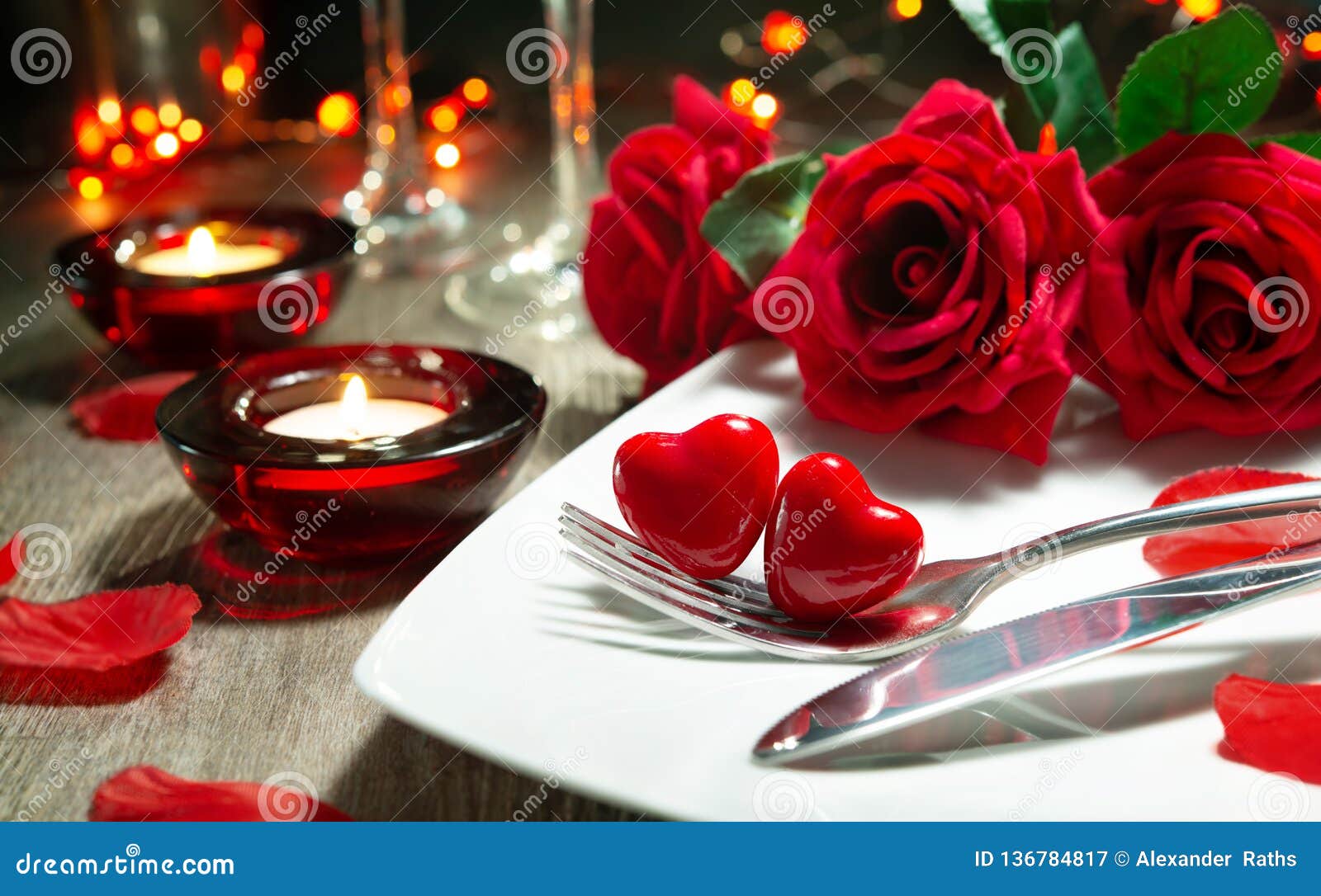 Festive Table Place Setting for Valentines Day Dinner Stock Image ... Festive Table Place Setting for Valentines Day Dinner Stock Image ...
