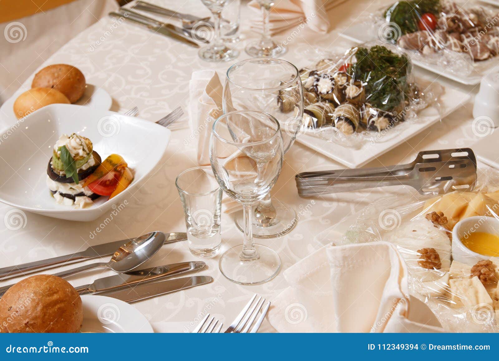 A Festive Table in the Restaurant Stock Photo - Image of food, decor ...