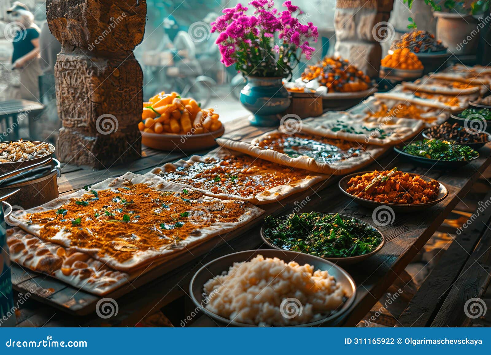 Festive Table Set with Kosher Food for the Celebration of Passover ...