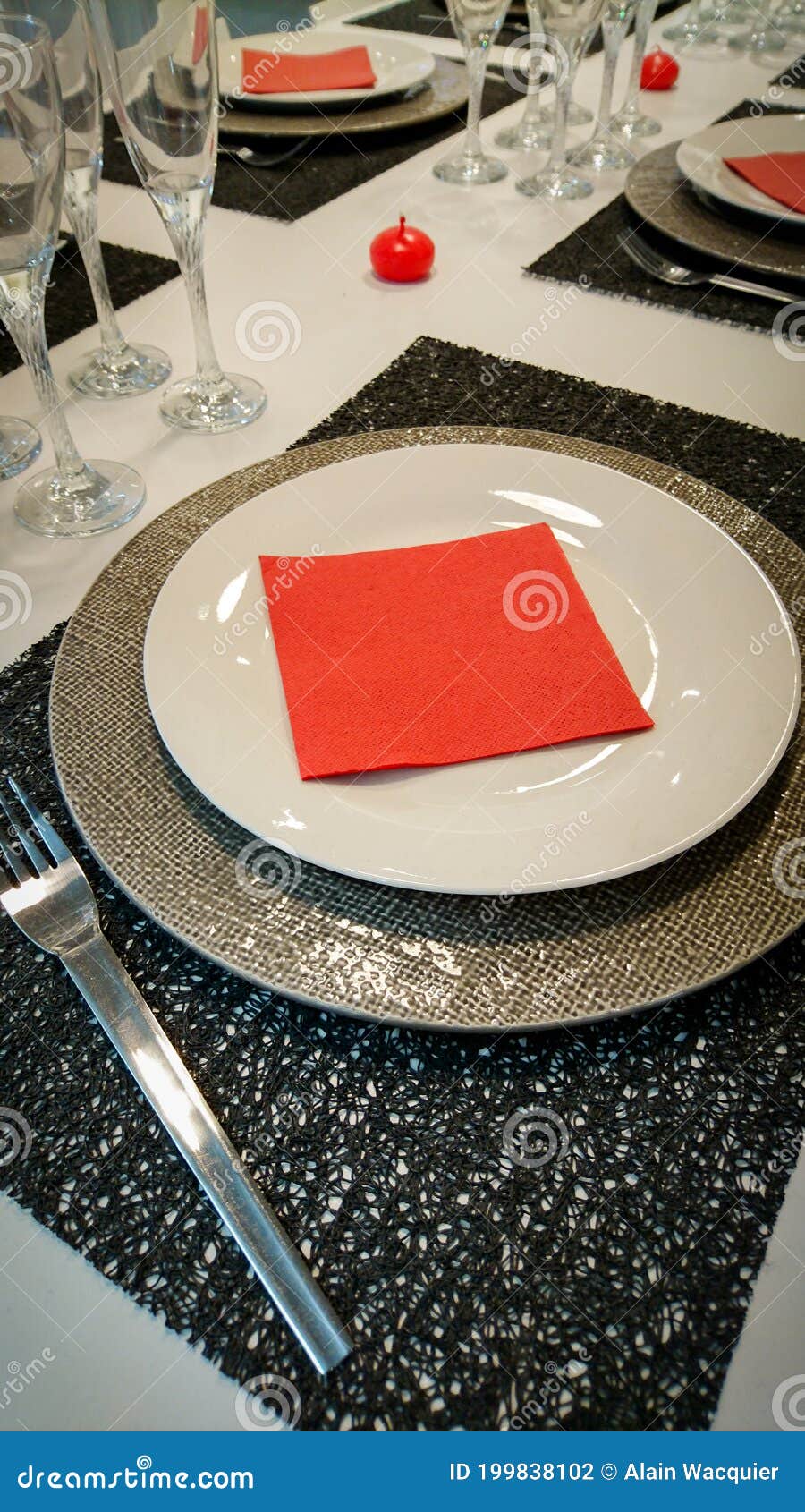 Festive table set stock photo. Image of area, brown - 199838102