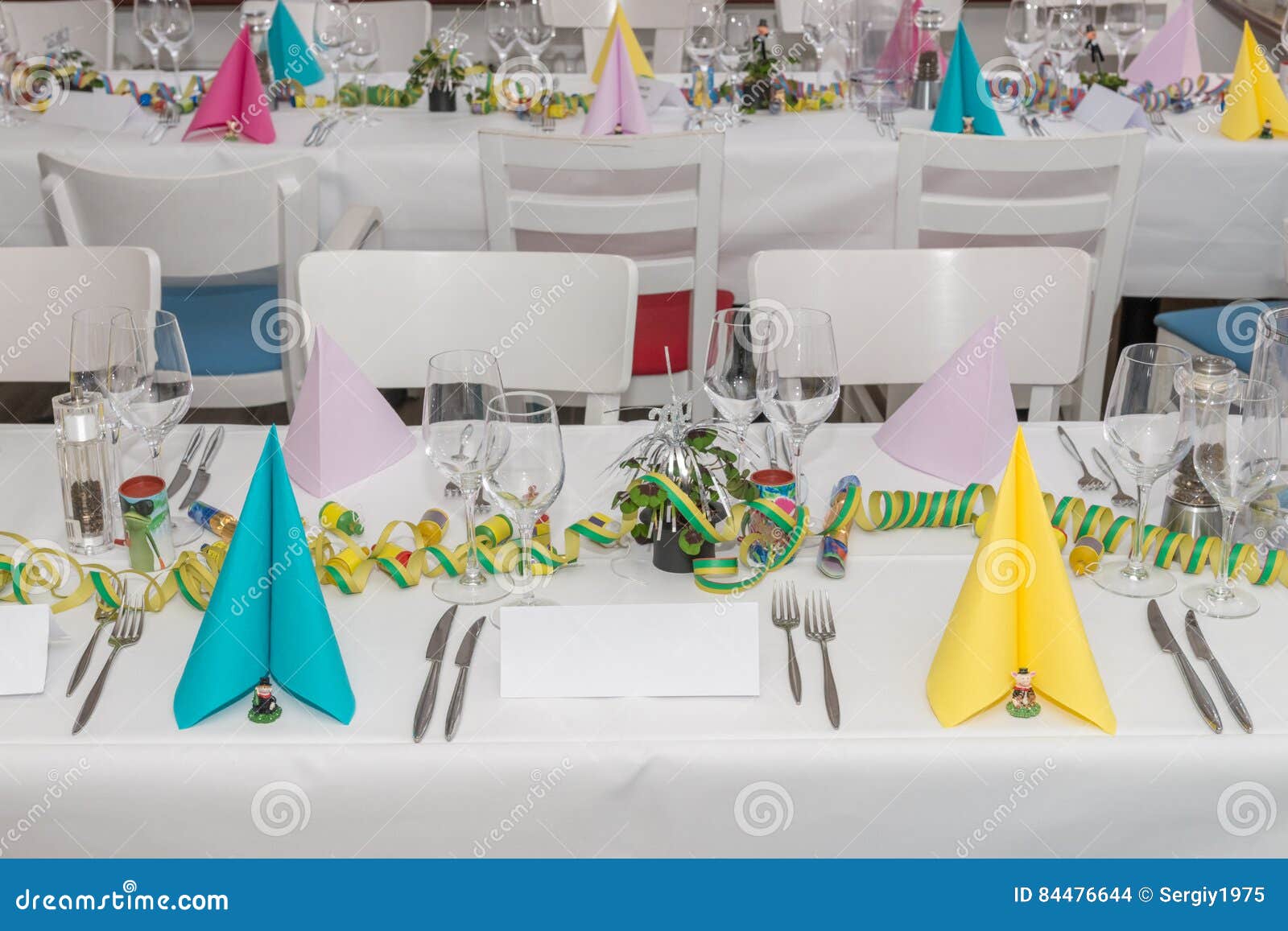 Festive Table Setting Banquet Hall Stock Photo - Image of chair ...