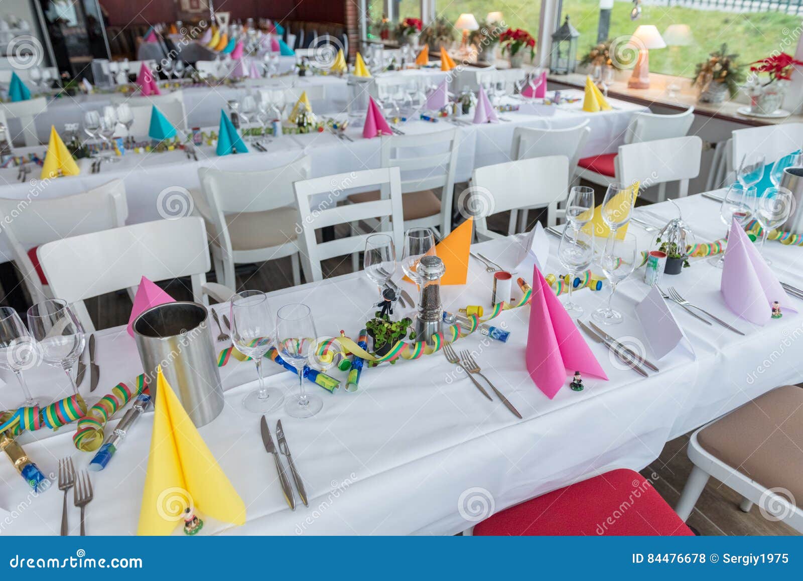 Festive Table Setting Banquet Hall Stock Photo - Image of detail ...