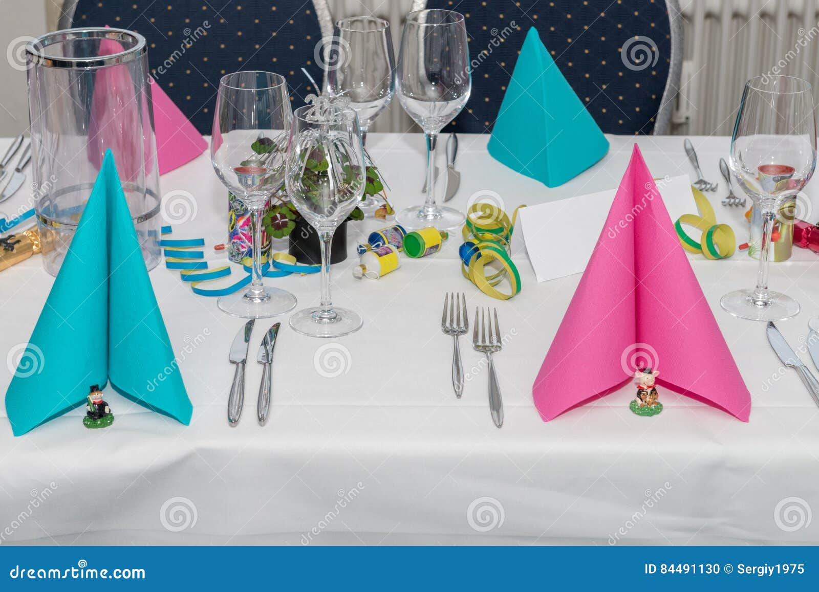 Festive Table Setting Banquet Hall Stock Photo - Image of covered, hall ...