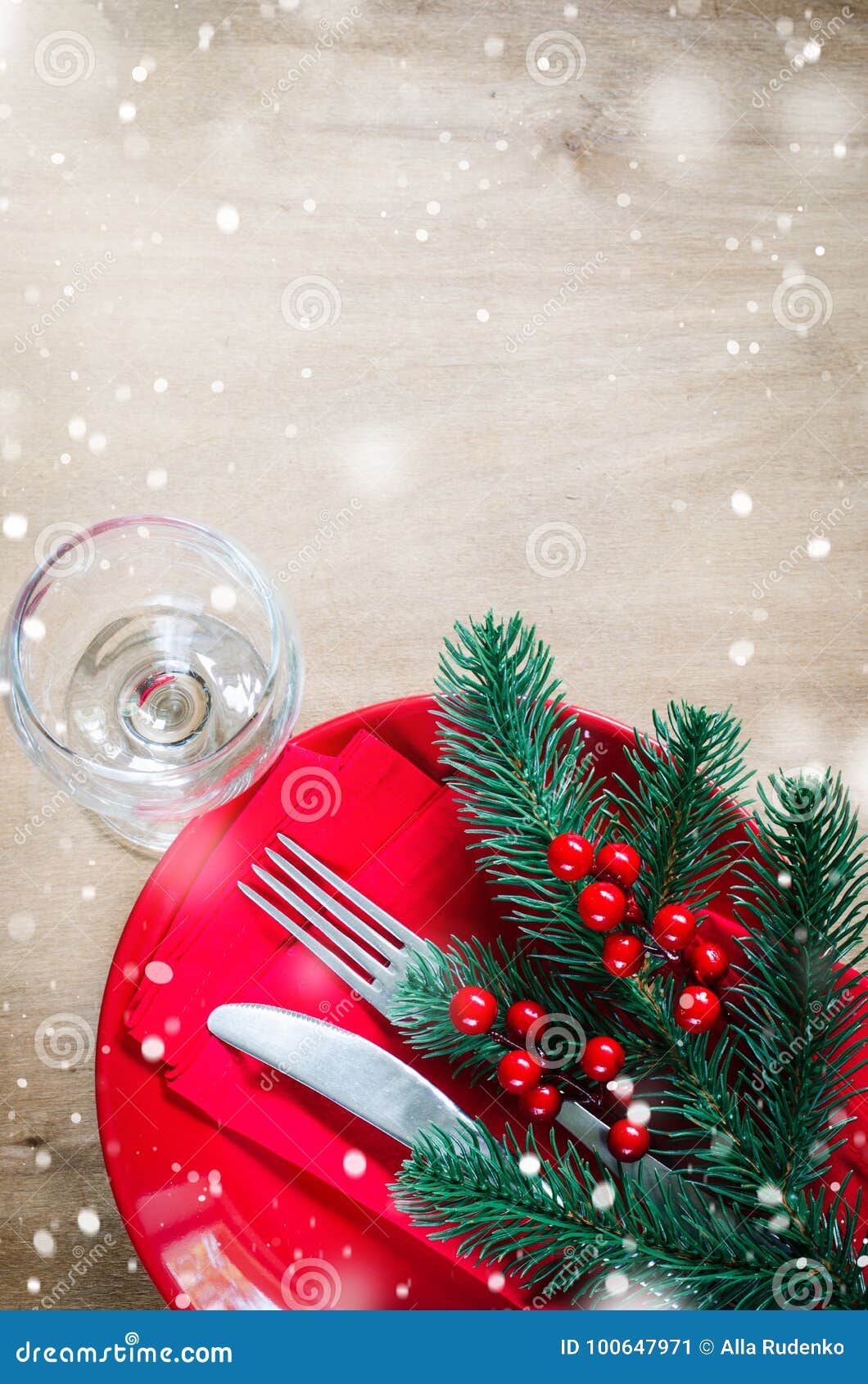 Festive Table Setting for Christmas Holiday. Stock Image - Image of ...
