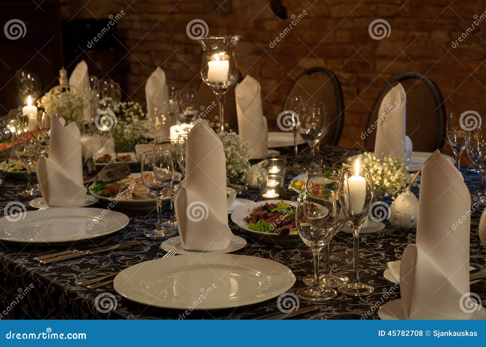 Festive Party Table Setting Stock Photo - Image of dining, composition ...