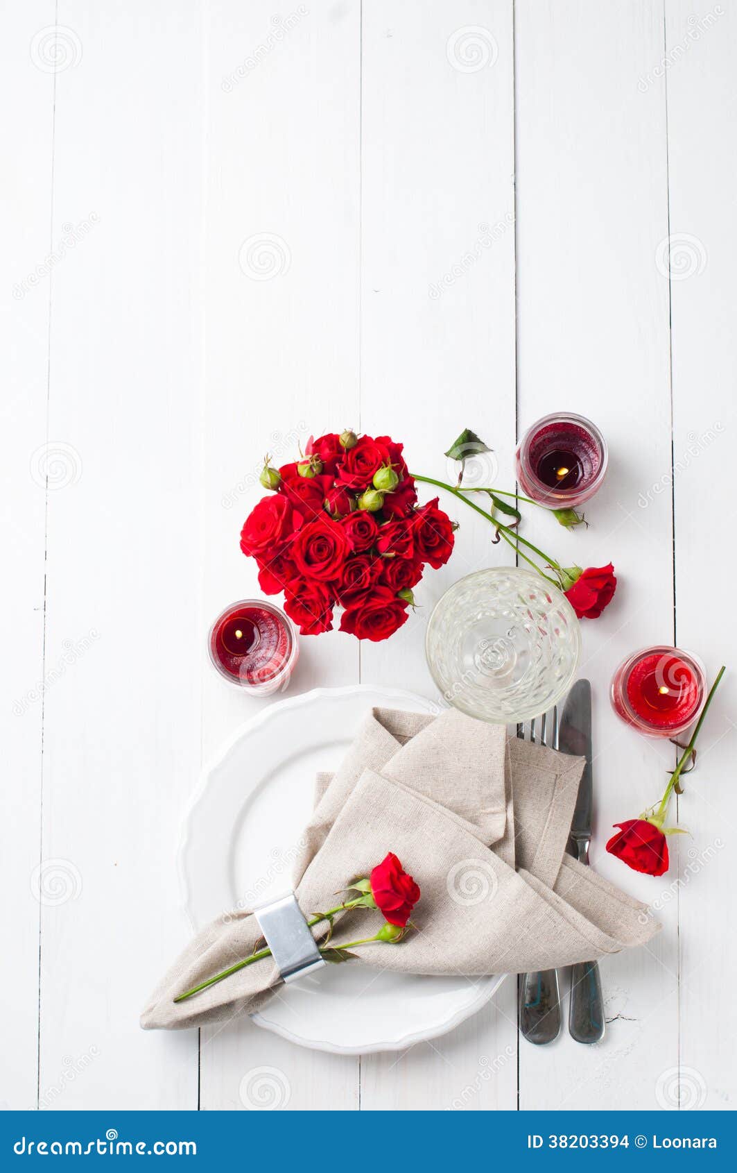 Festive Table Setting With Red Roses Stock Photo - Image of food ... Festive Table Setting With Red Roses Stock Photo - Image of food ...