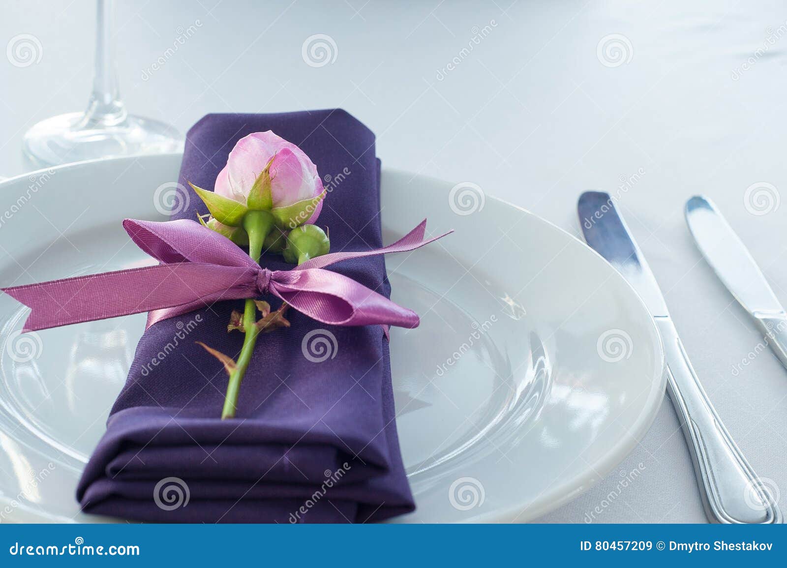 Festive Table Setting in the Restaurant with Flowers. Stock Image ...
