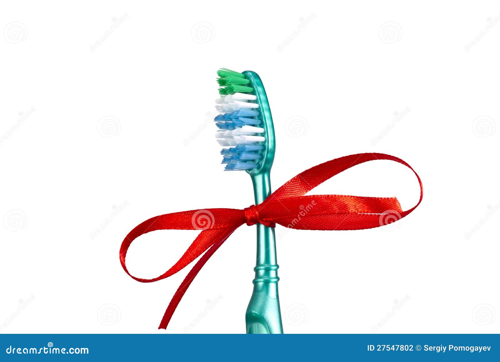 Festive Toothbrush with a Bow Stock Photo - Image of dental, clean ...