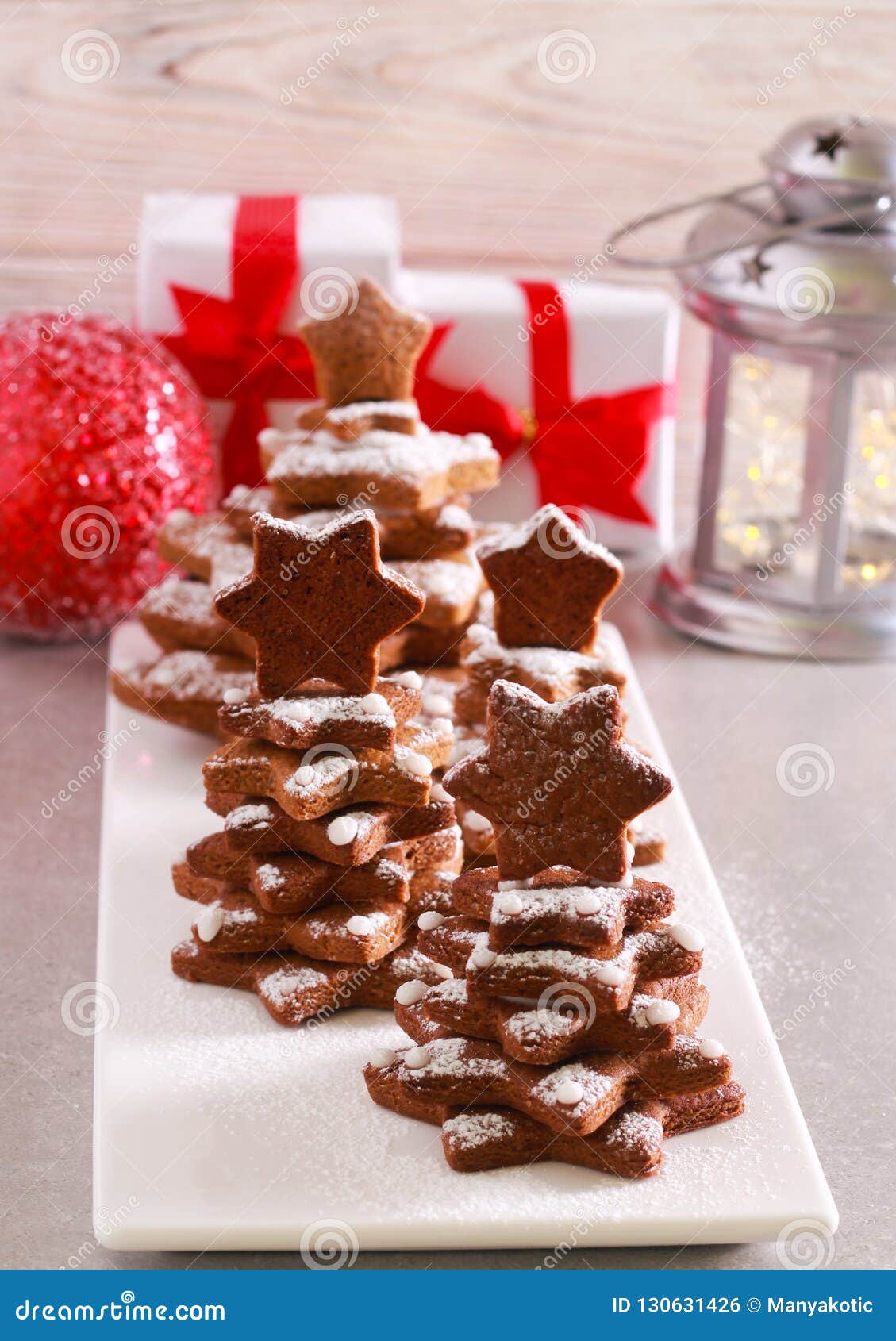 Festive Treat - Gingerbread Christmas Trees Stock Photo - Image of ...