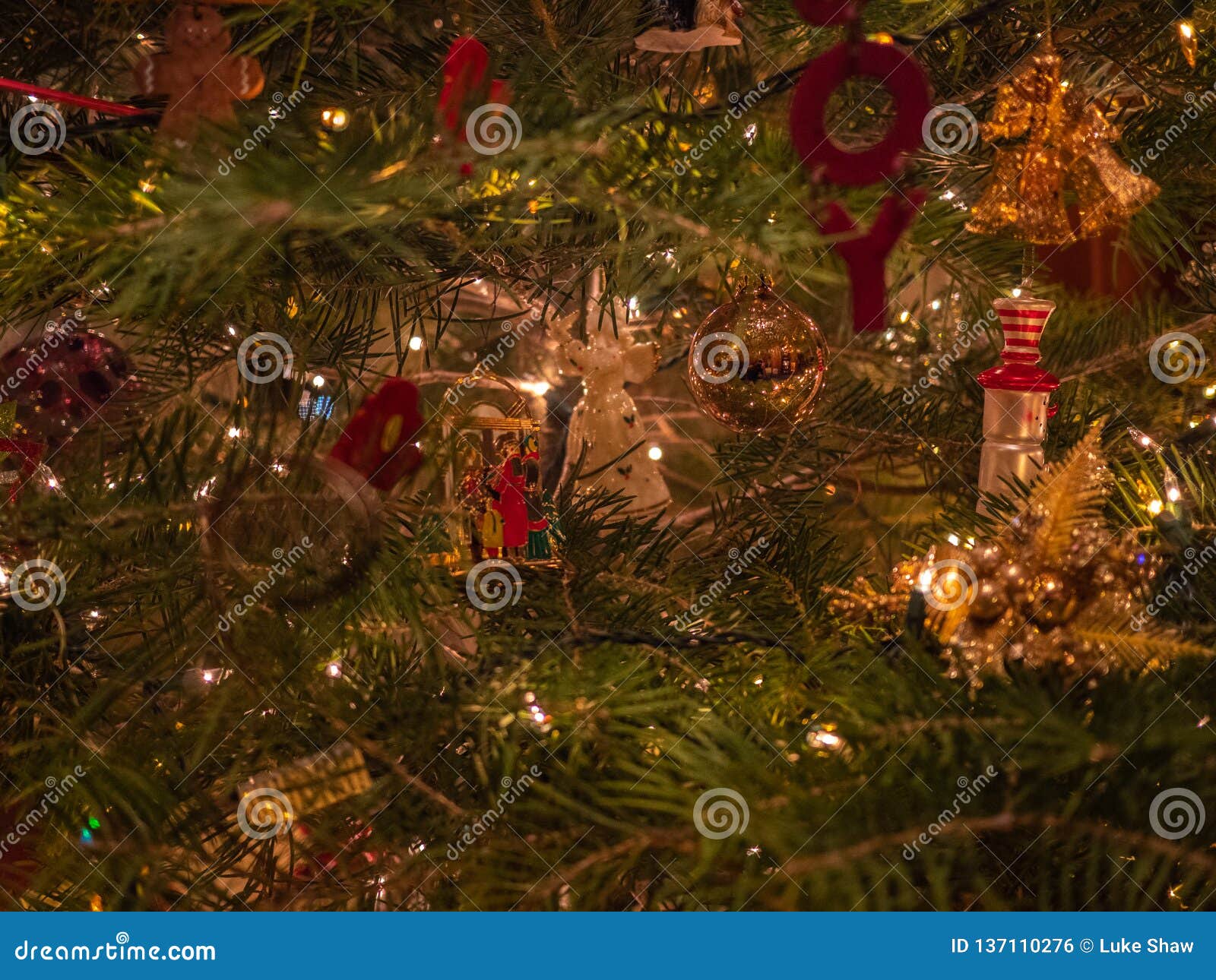 Festive Tree Close Up stock photo. Image of captivating - 137110276