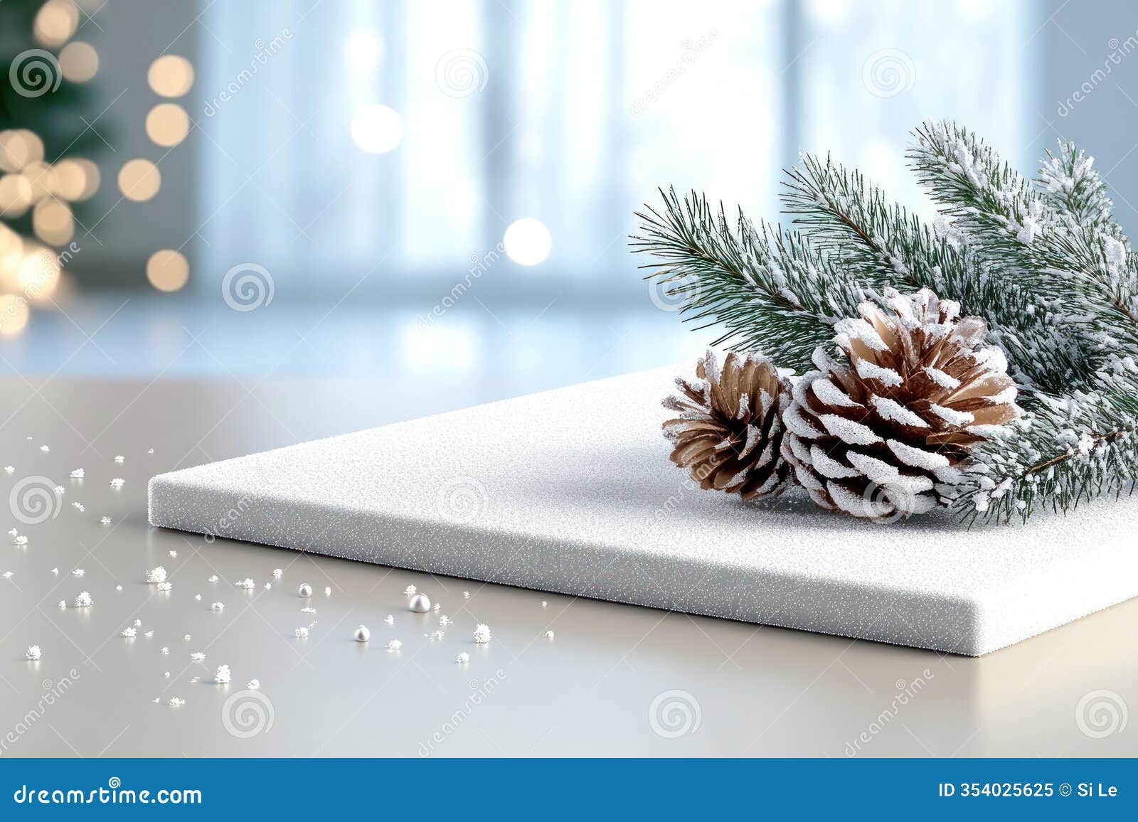 Winter Table Setting With Pinecone Centerpiece, Candlelight, White ...