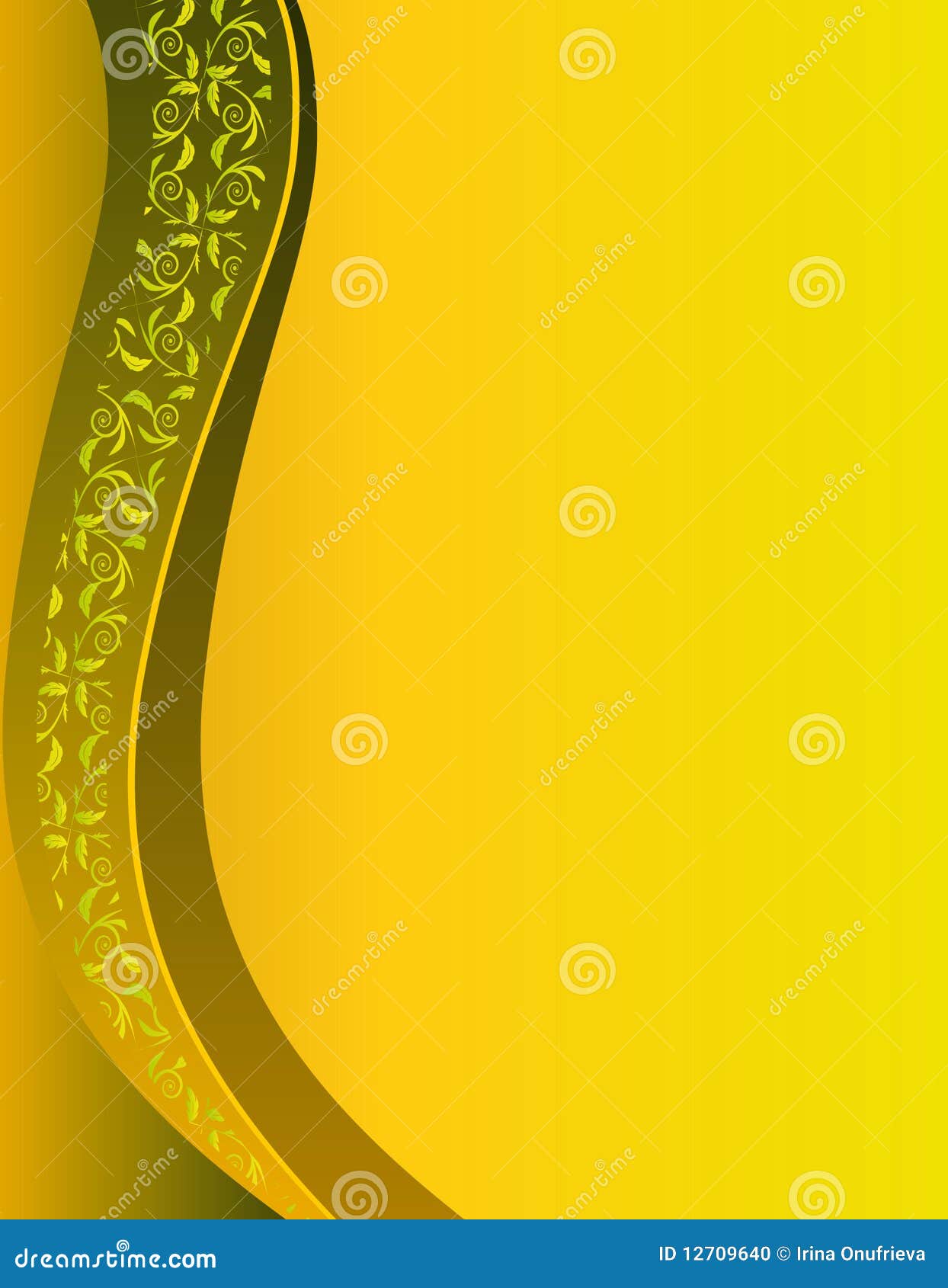 Festive Yellow Background with Ornament Stock Vector - Illustration of ...