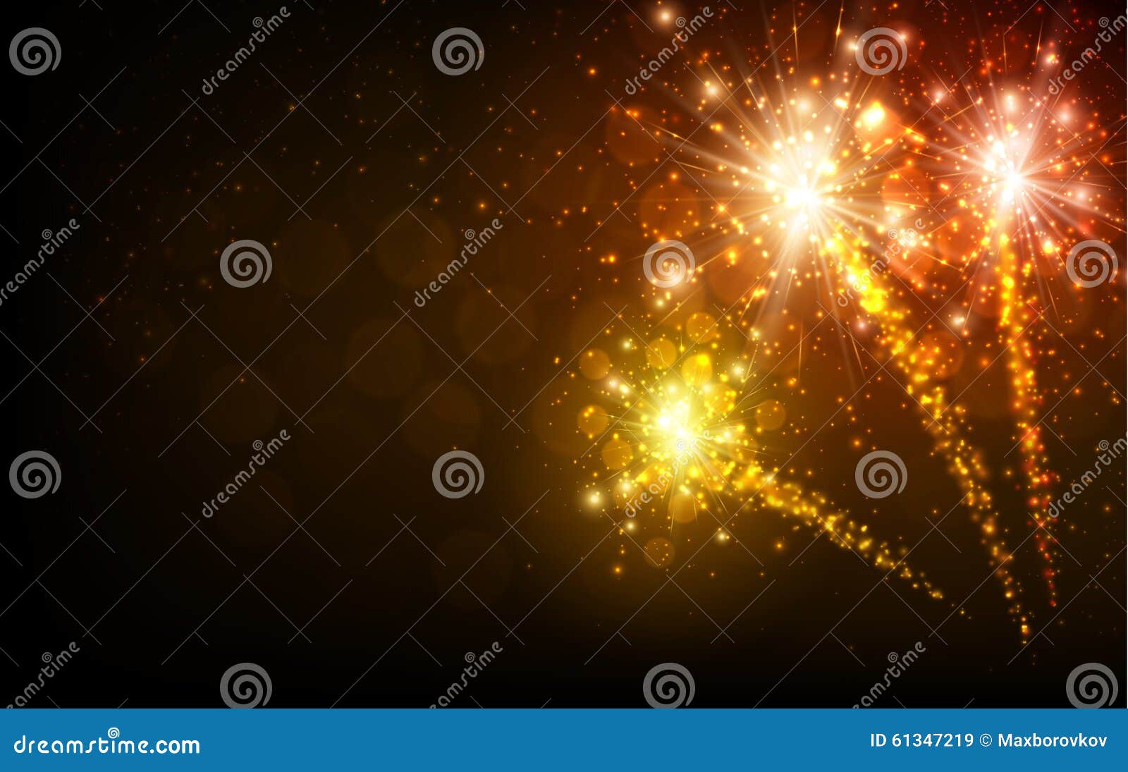 Festive Yellow Firework Background Stock Vector - Illustration of ...