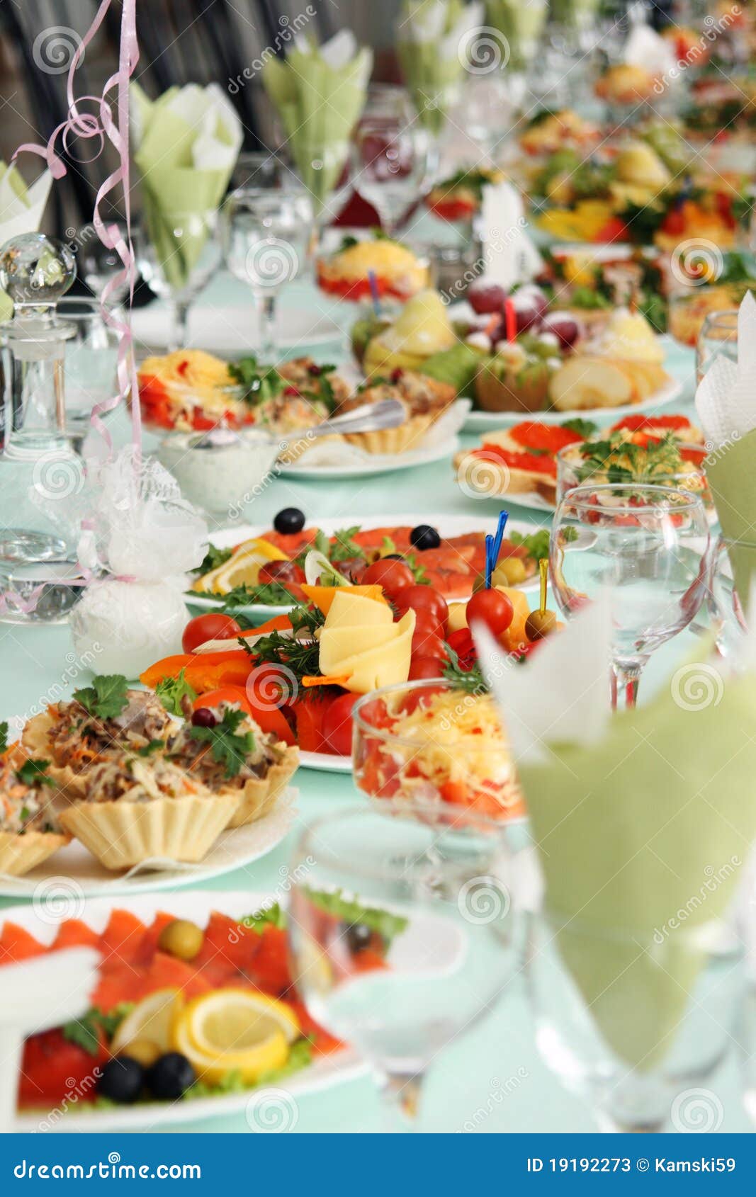 Festively covered table stock image. Image of delicacy - 19192273