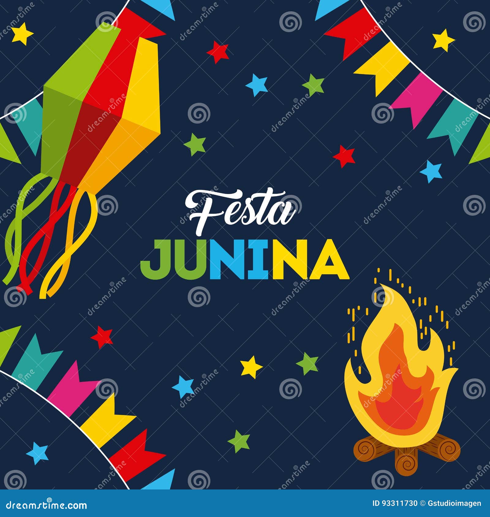 Festivity June Illustration Stock Vector - Illustration of happy, flag ...