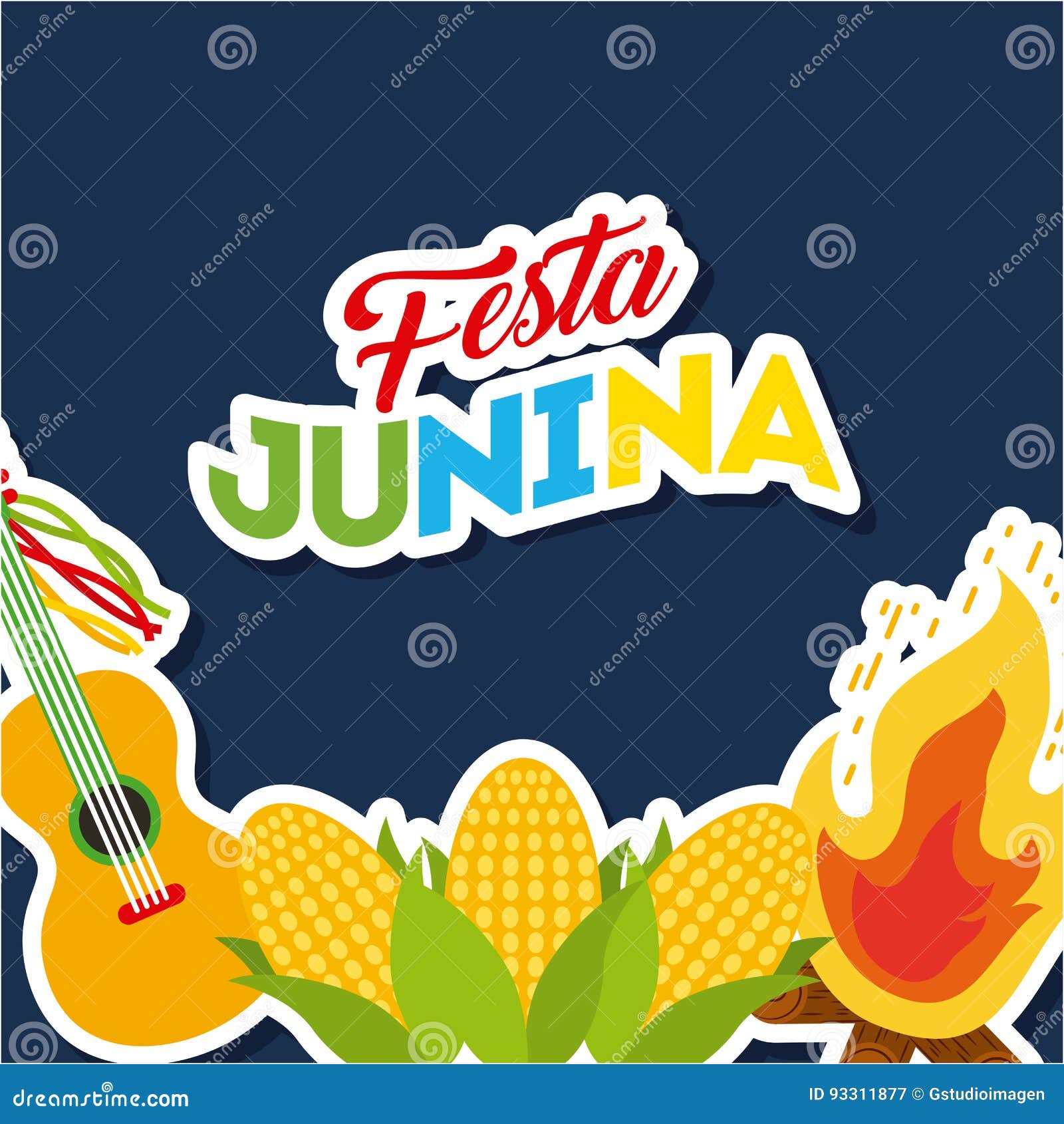 Festivity June Illustration Stock Vector - Illustration of colorful ...