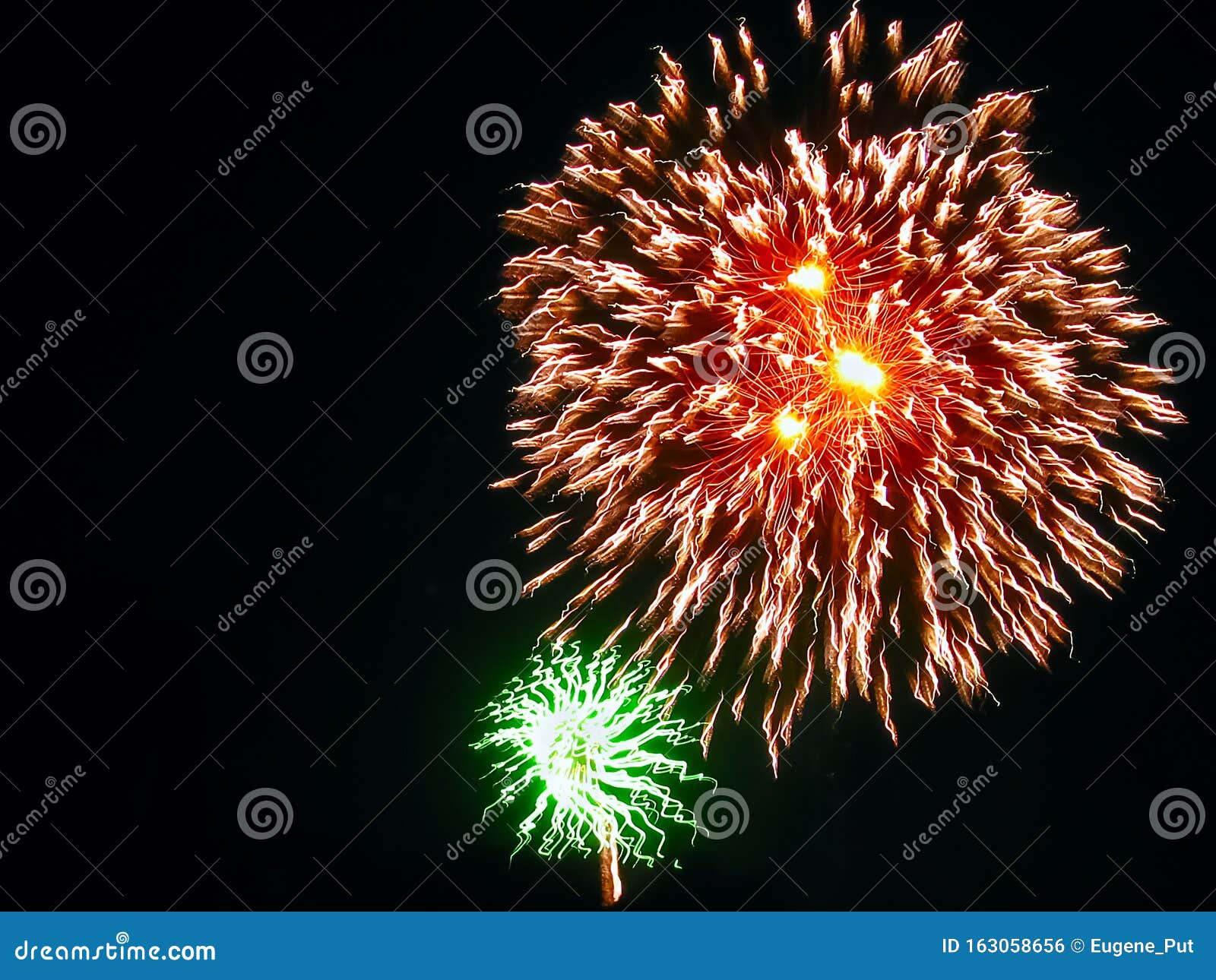 Festivity, Party, Celebration Red and Green Fireworks Stock Photo ...