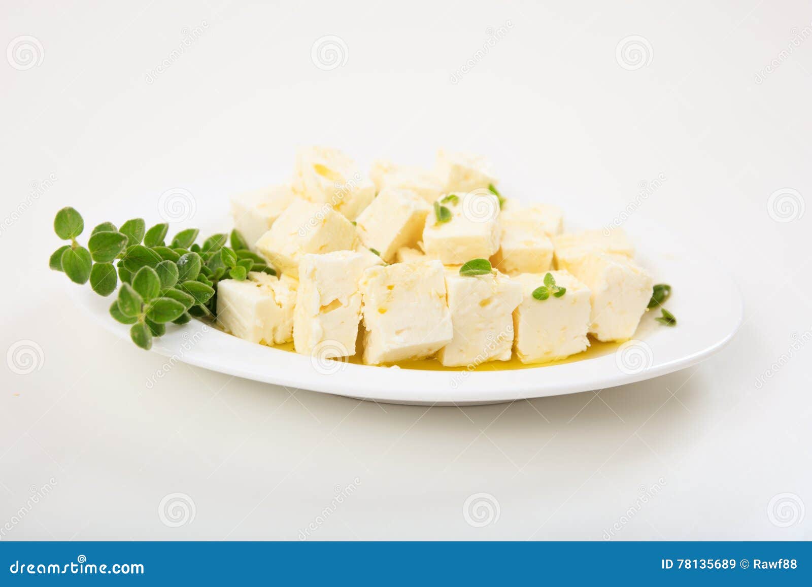 Feta Cheece Pieces on White Background Stock Image - Image of calcium ...