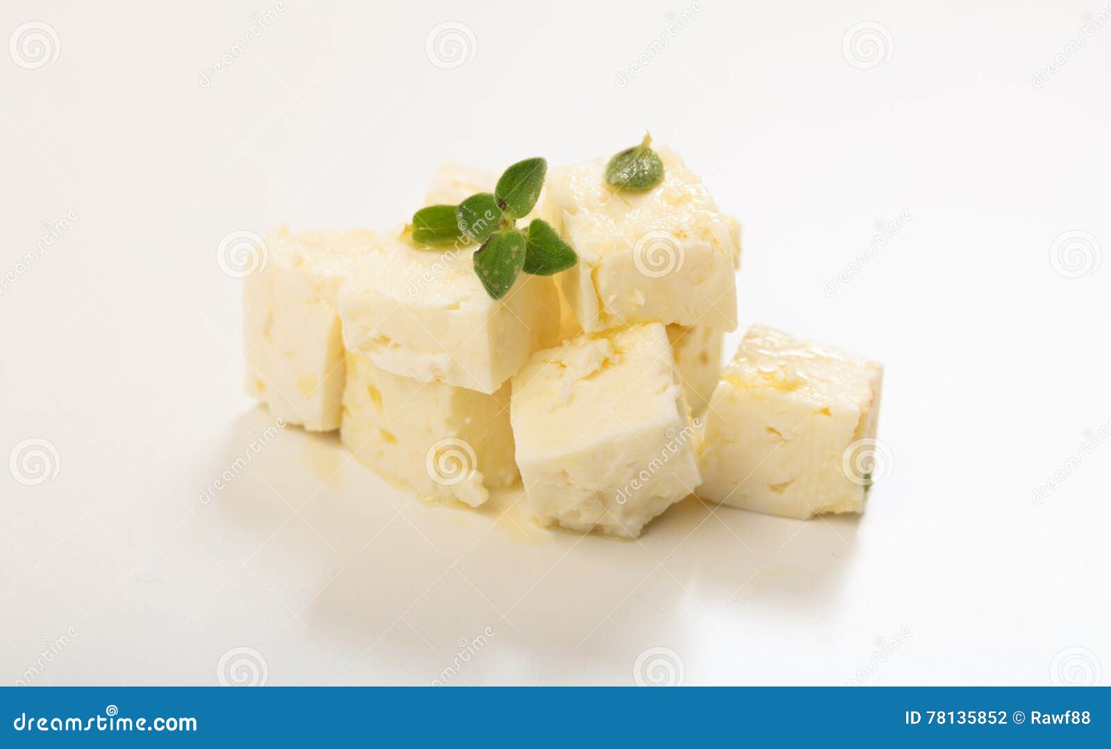 Feta Cheece Pieces on White Background Stock Photo - Image of calcium ...