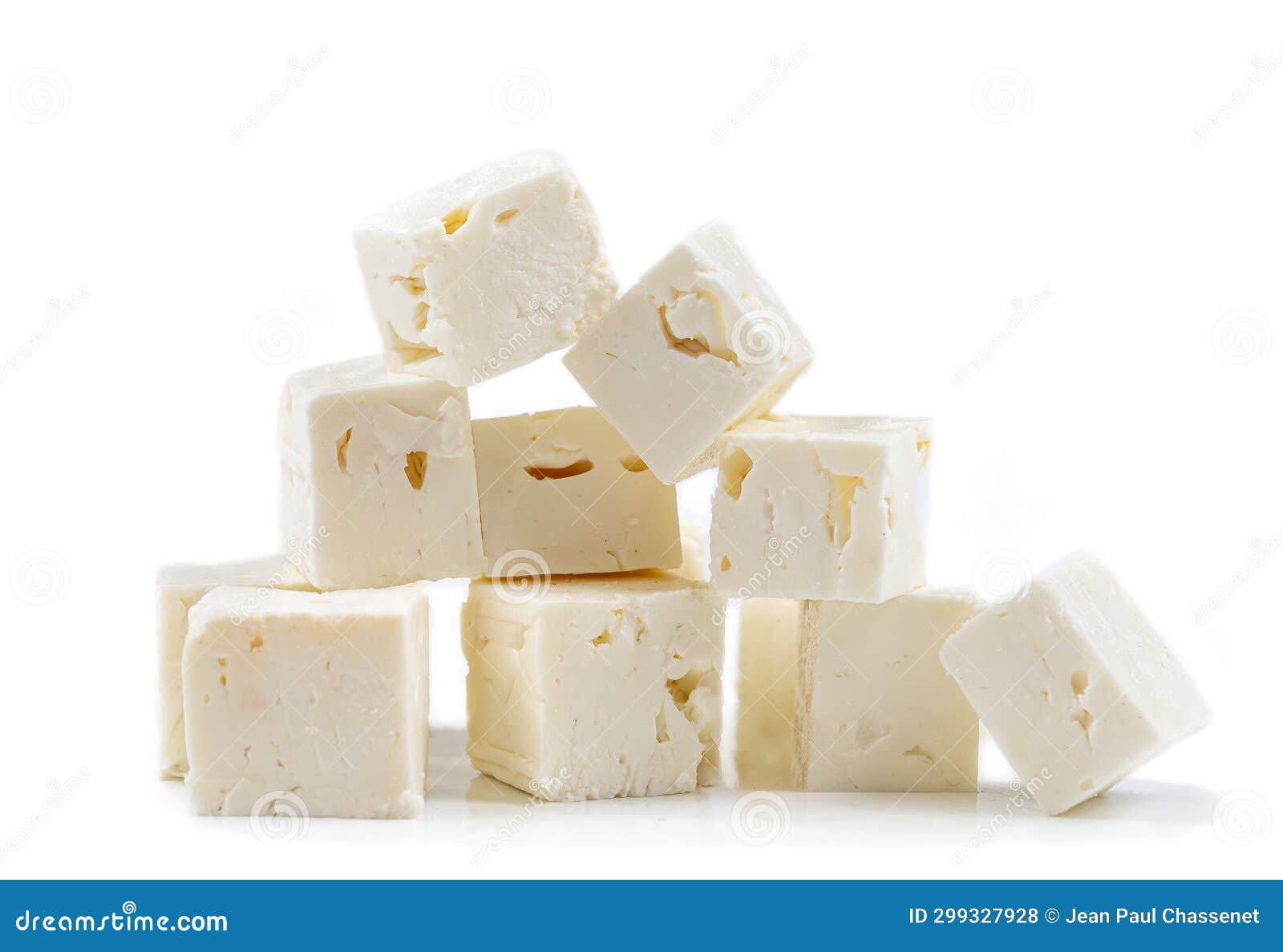 Feta Cheese Isolated on White Background. . Top View. Stock Photo ...