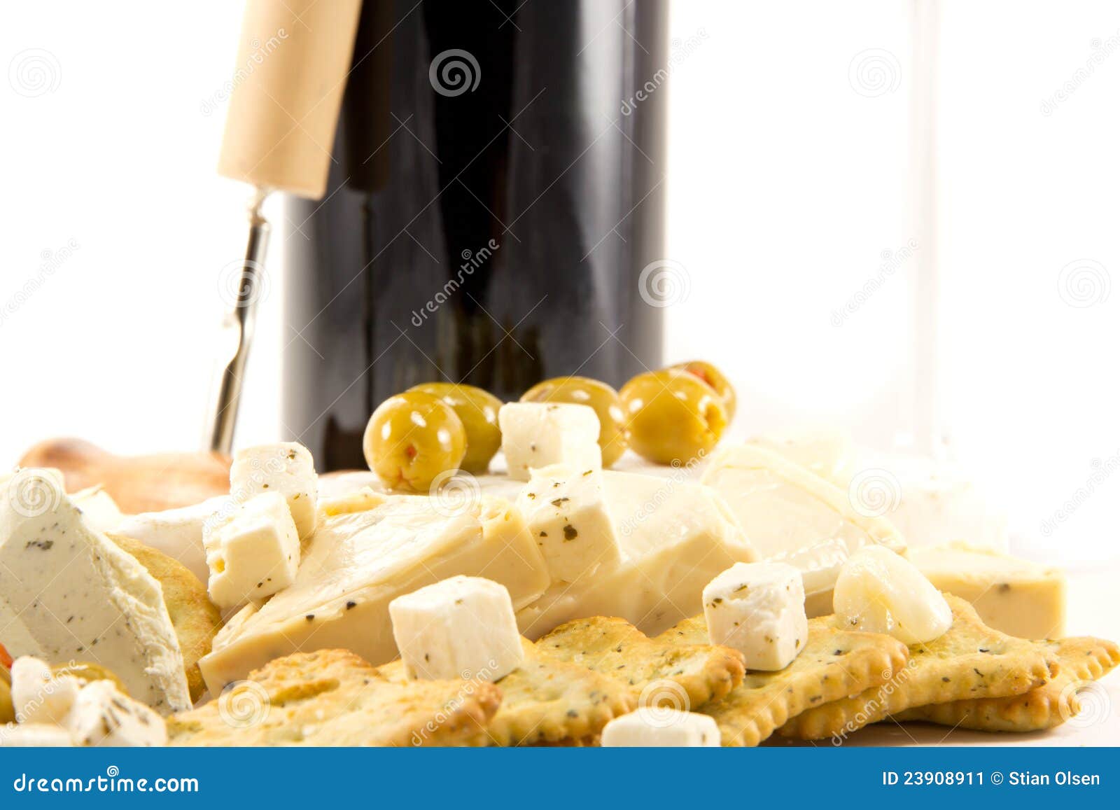 Feta Cheese and Red Wine and Crackers Stock Image - Image of feta, dish ...