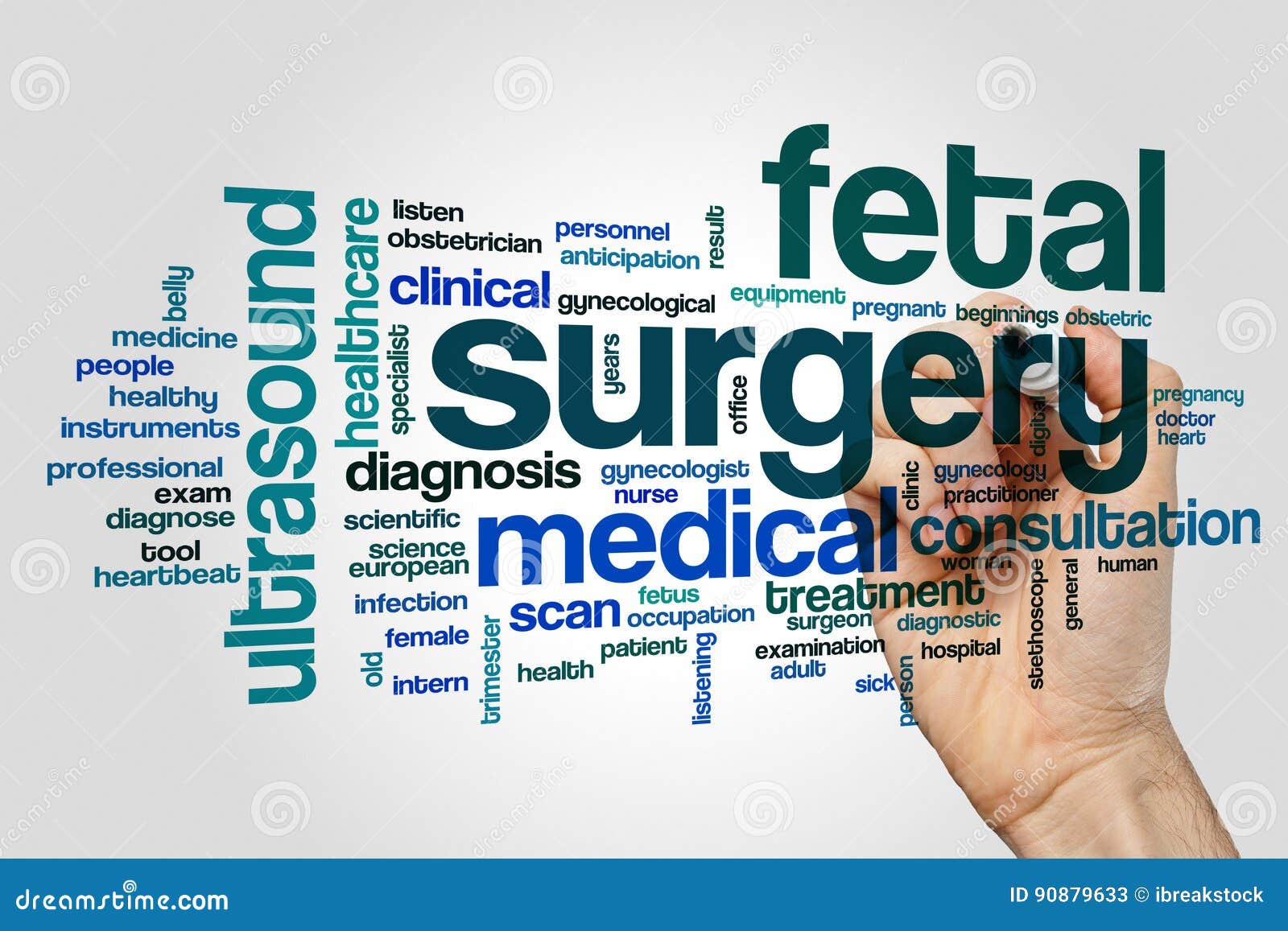 Fetal Surgery Word Cloud Concept on Grey Background Stock Image - Image ...