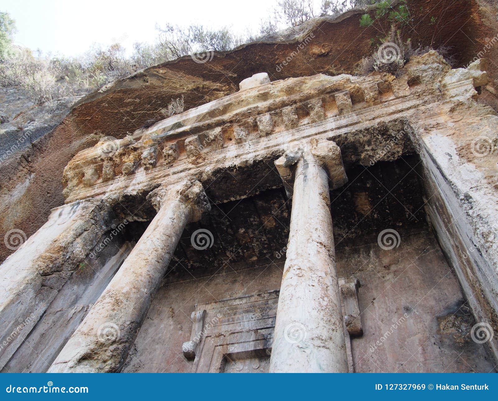 Fethiye rock tombs Amyntas stock image. Image of tombs - 127327969