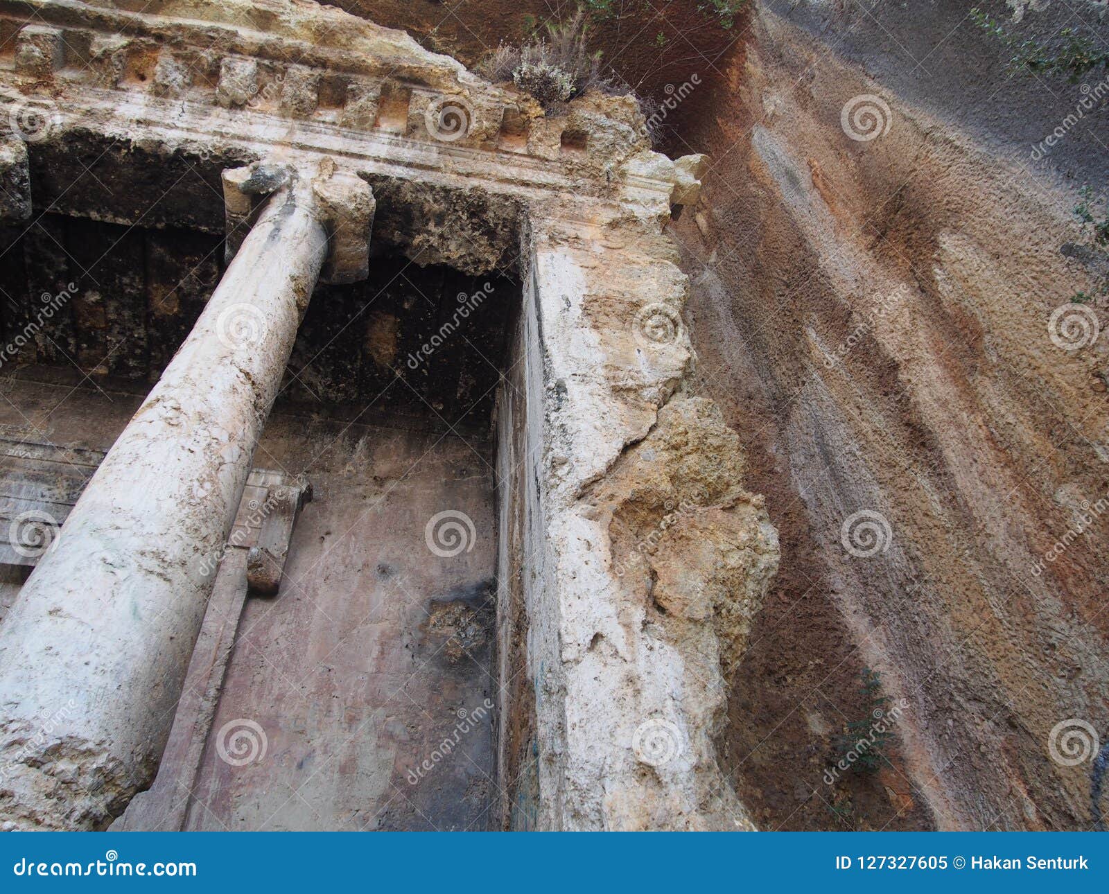 Fethiye rock tombs Amyntas stock image. Image of rock - 127327605