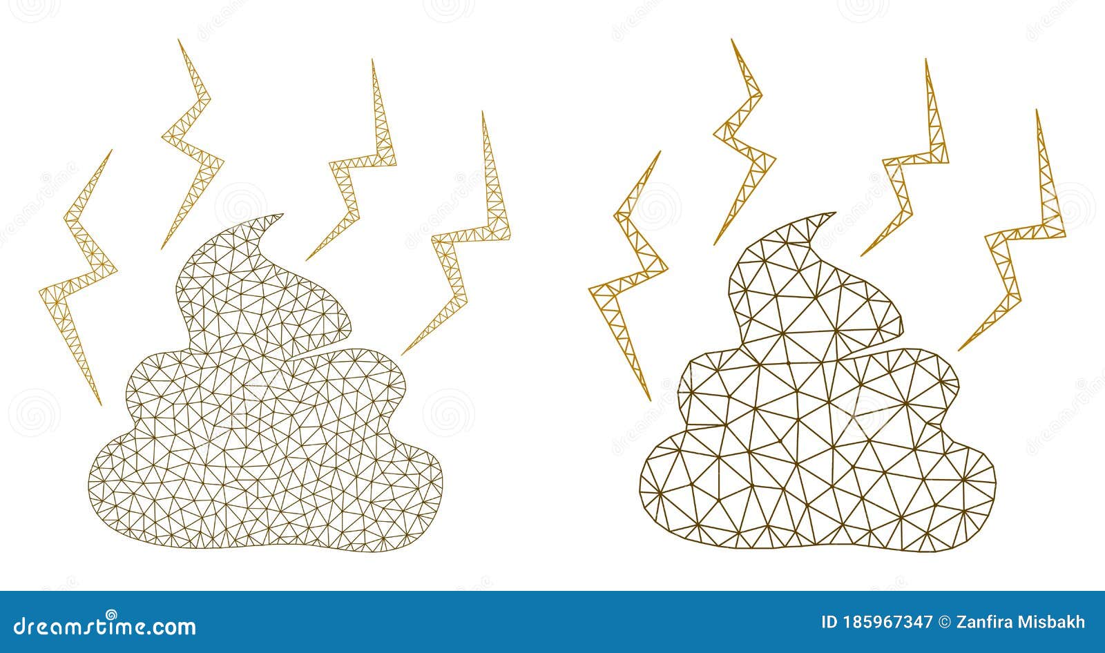 Fetid Shit Icon - Vector Triangular Mesh Stock Vector - Illustration of ...