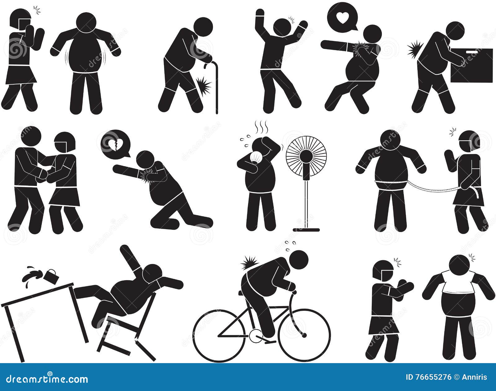 Fett-symbol vektor illustrationer. Illustration av person - 76655276