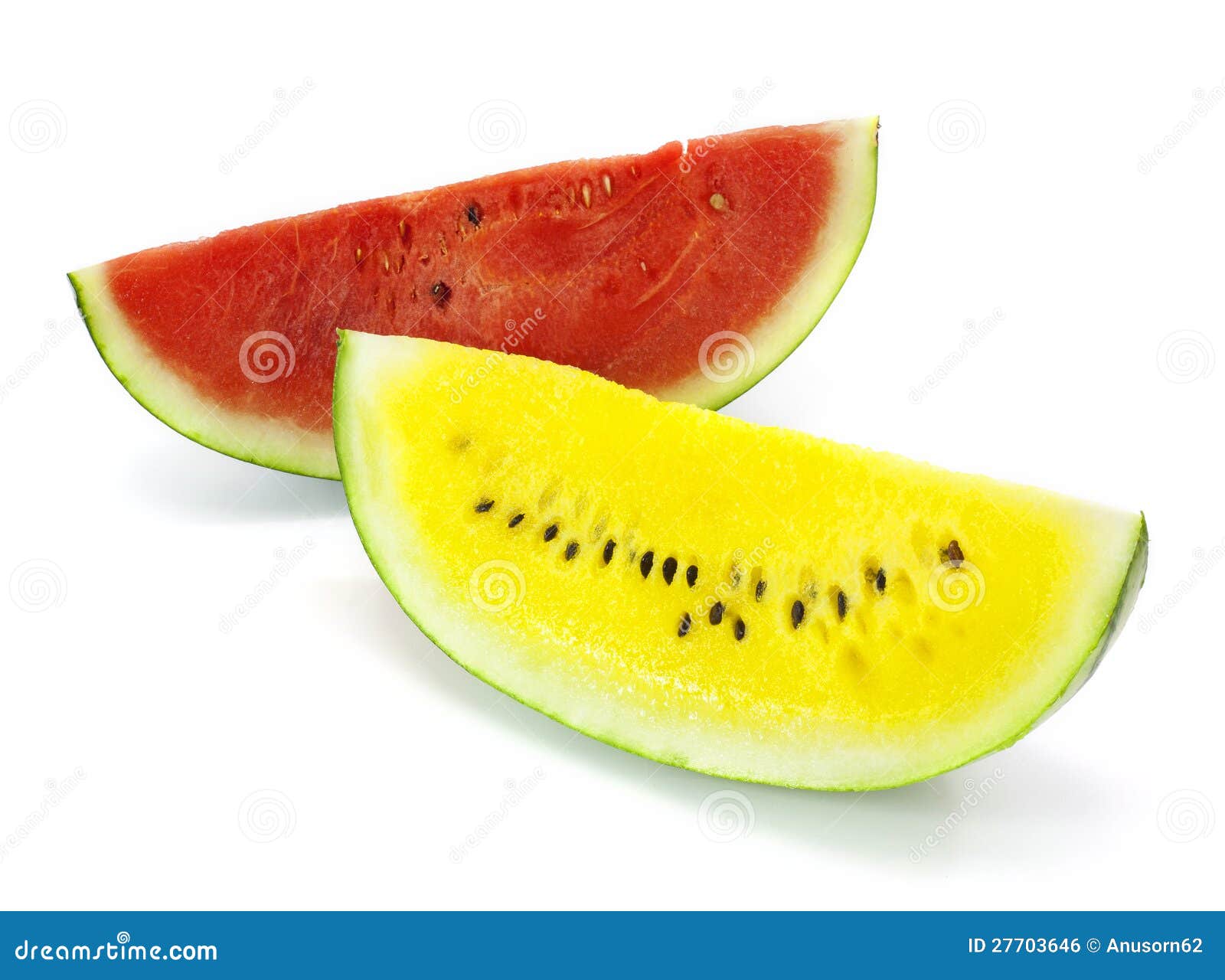 Fetta Di Anguria Rossa E Gialla Fotografia Stock - Immagine di verde ...