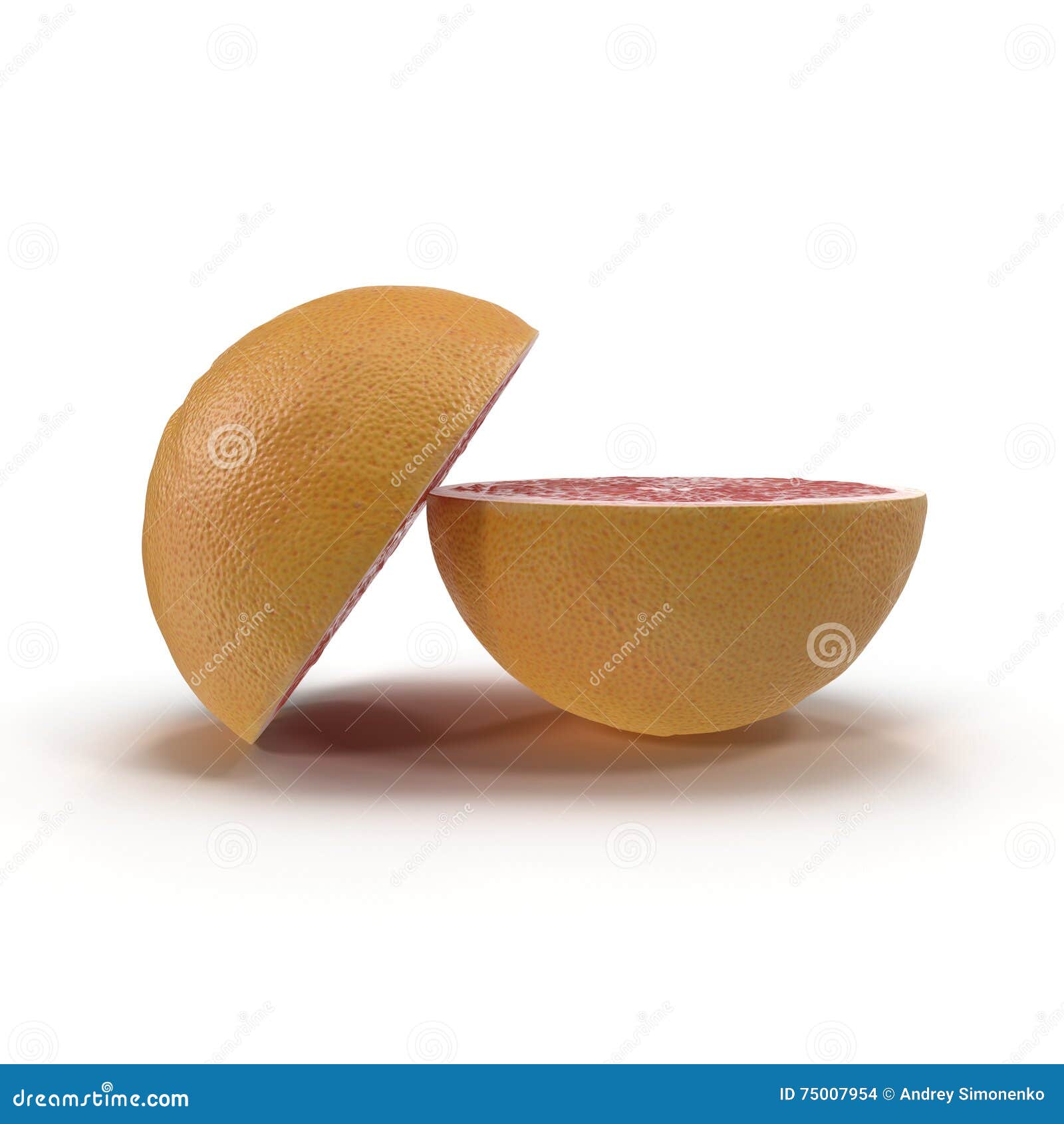 Fetta Di Pompelmo Isolata Sull'illustrazione Bianca 3D Fotografia Stock ...