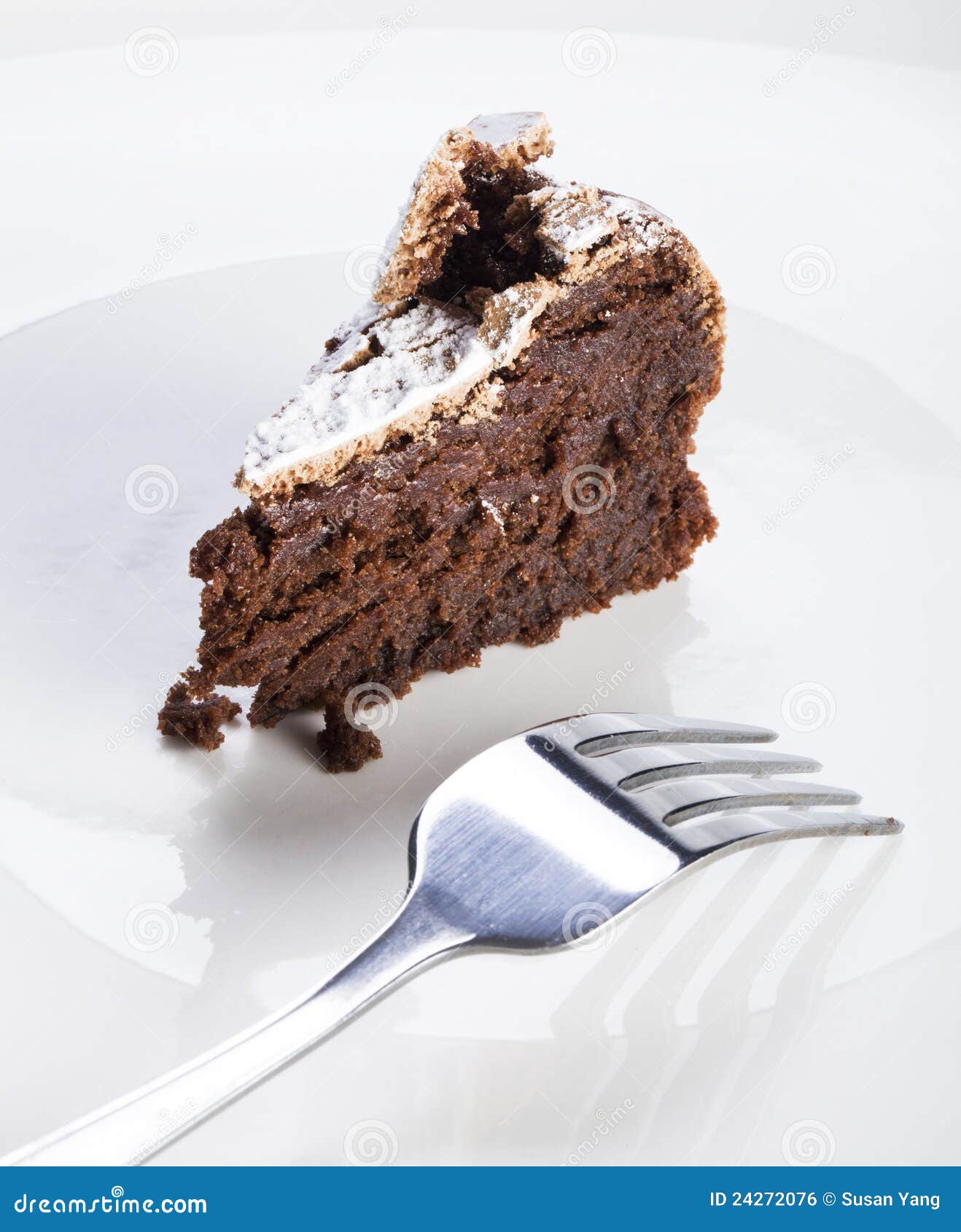 Fetta Di Torta Di Cioccolato Flourless Fotografia Stock - Immagine di ...