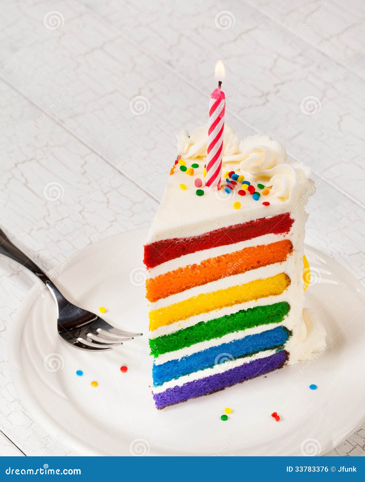 Fetta Di Torta Di Compleanno Fotografia Stock - Immagine di piastra ...