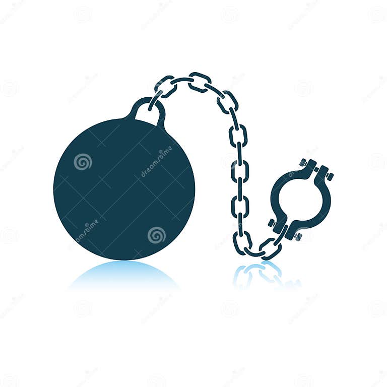 Fetter with ball icon stock vector. Illustration of drawing - 146171476