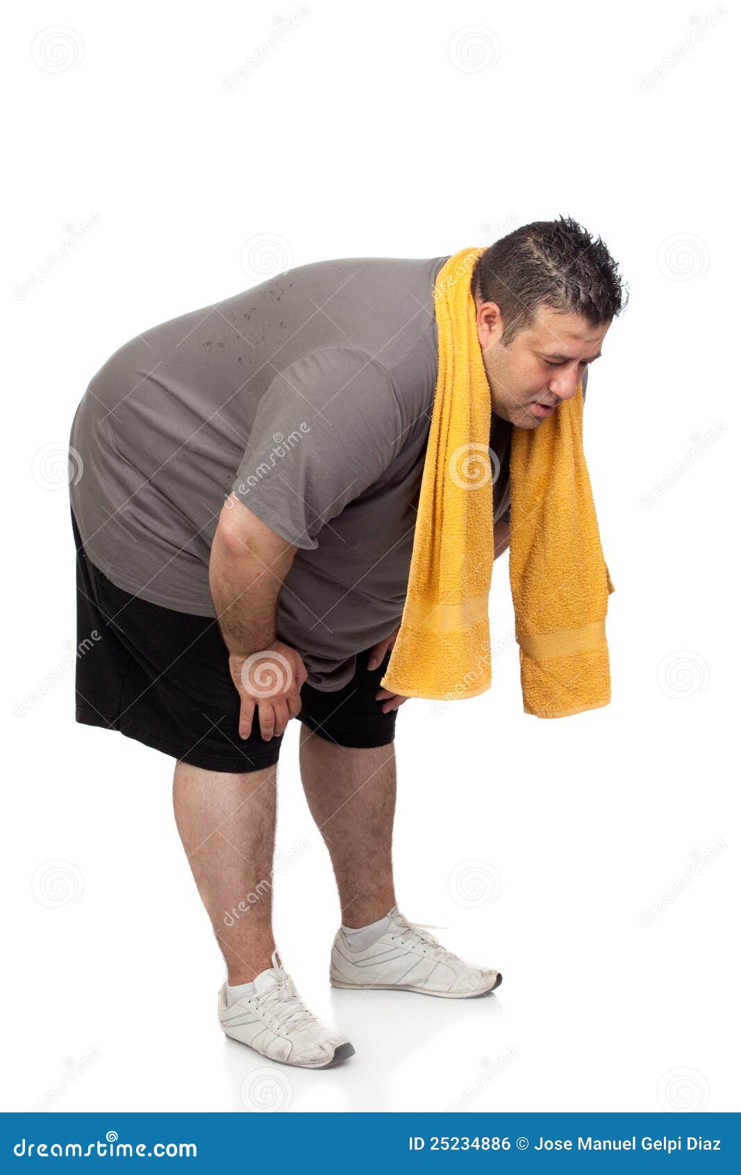 Fetter Mann, Der Sport Spielt Stockfoto - Bild von krankheit, bauch ...