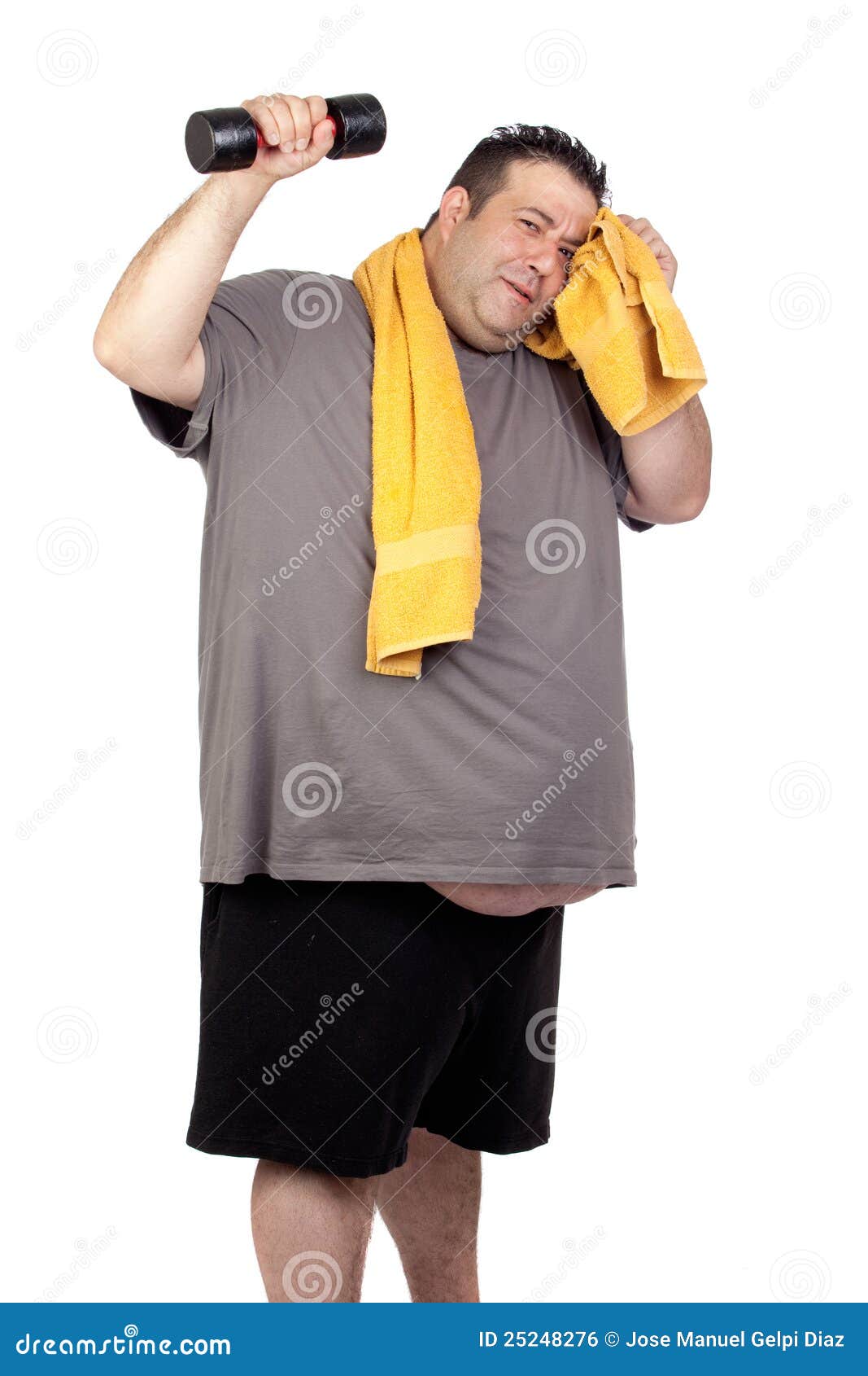 Fetter Mann, Der Sport Spielt Stockfoto - Bild von aktivität, fett ...