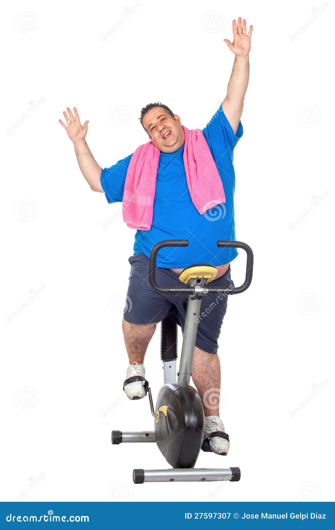 Fetter Mann in Einem Statischen Fahrrad Stockbild - Bild von hoffnung ...