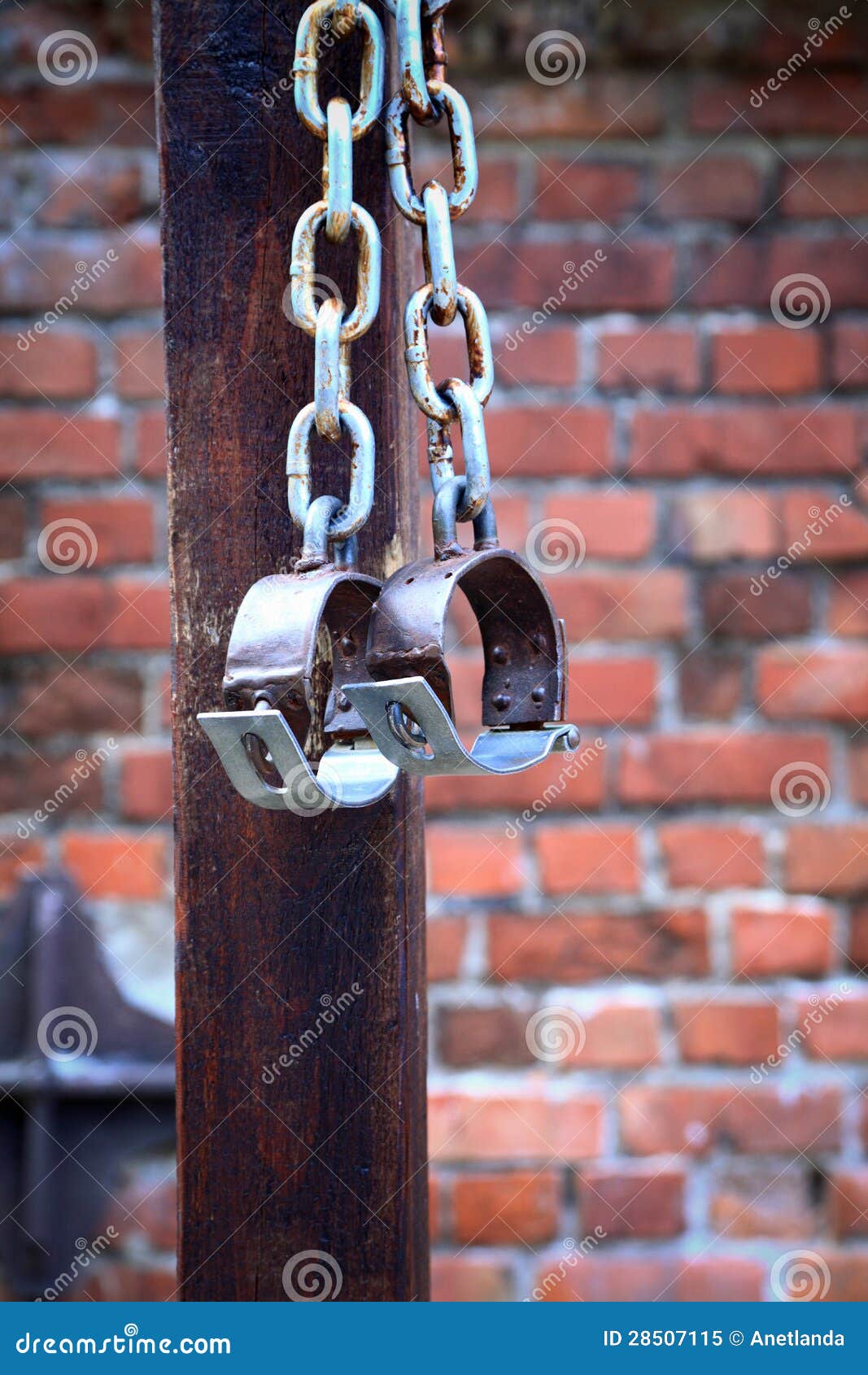 Fetters, Manacles On Brick Background Stock Image - Image of fetters ...