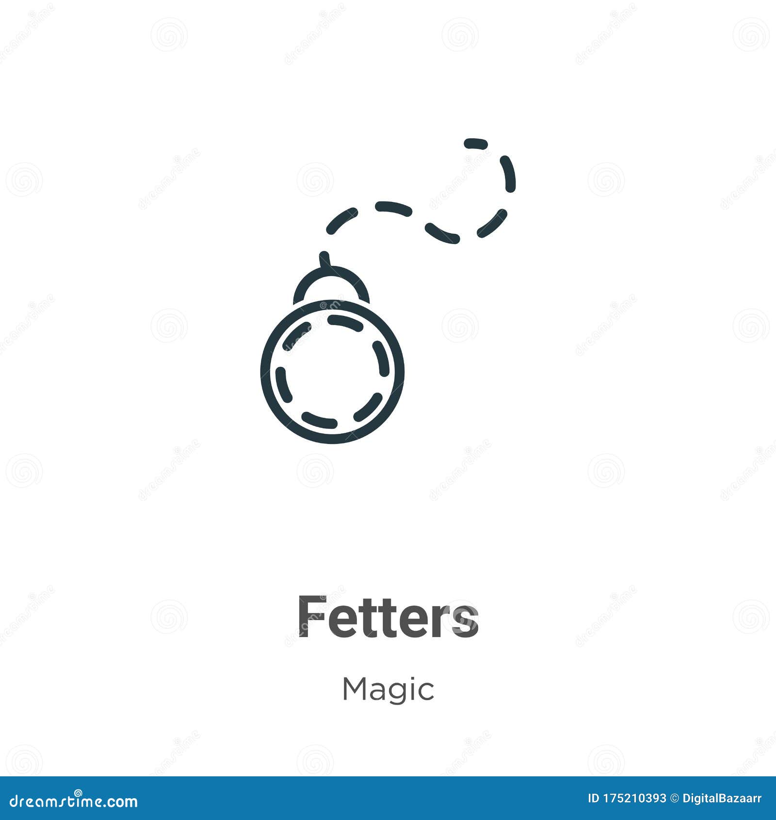 Fetters Outline Vector Icon. Thin Line Black Fetters Icon, Flat Vector ...