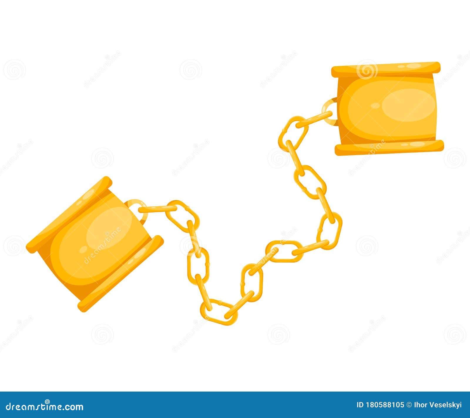 Fetters on a White Background. Cartoon Illustration of the Shackles ...