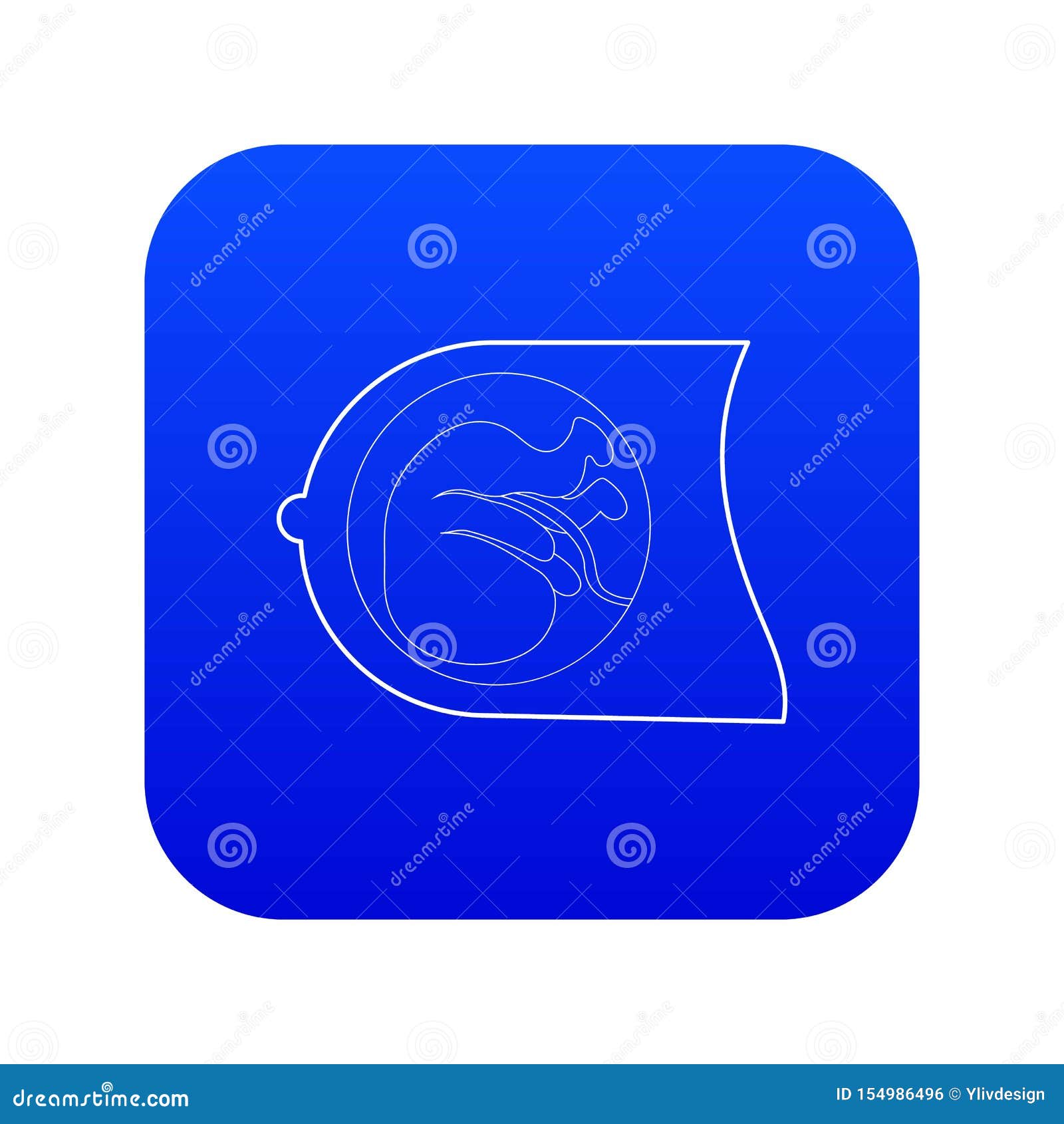 Fetus icon blue vector stock vector. Illustration of drawing - 154986496