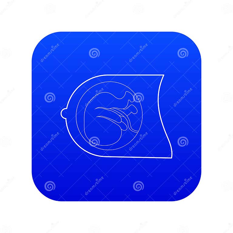 Fetus icon blue vector stock vector. Illustration of drawing - 154986496
