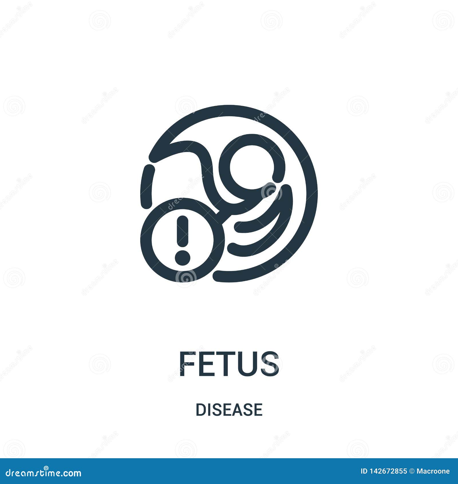 Fetus Icon Vector from Disease Collection. Thin Line Fetus Outline Icon ...