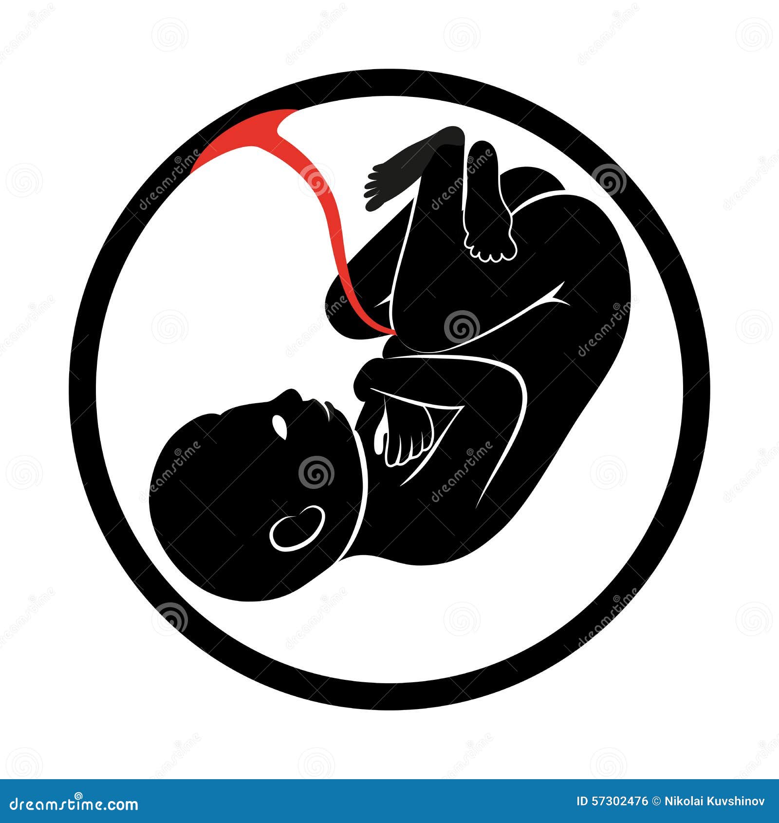 Fetus Icon In Outline Style Isolated On White Background. Pregnancy ...