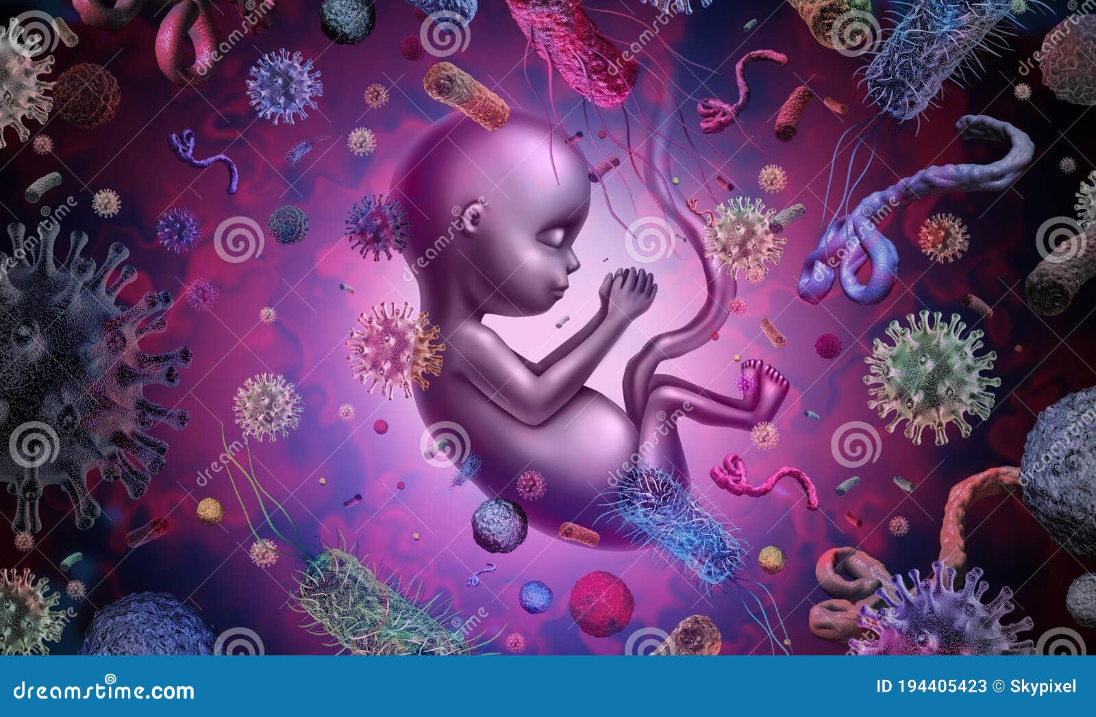 Fetus Infectious Disease stock illustration. Illustration of render ...