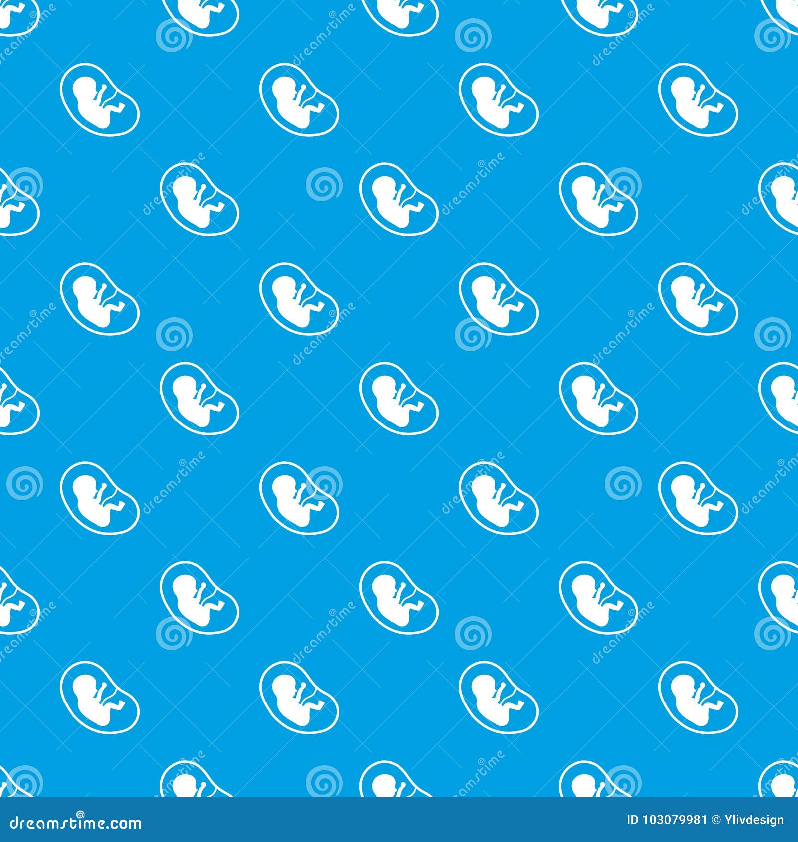 Fetus Pattern Seamless Blue Stock Vector - Illustration of baby ...