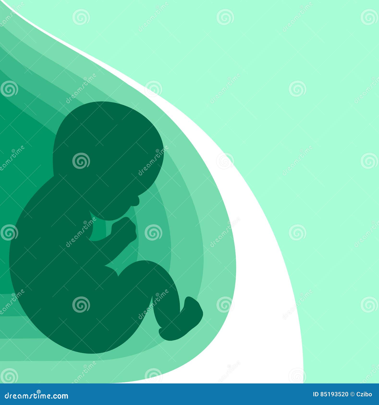 Fetus Silhouette Vector Illustration | CartoonDealer.com #45666954