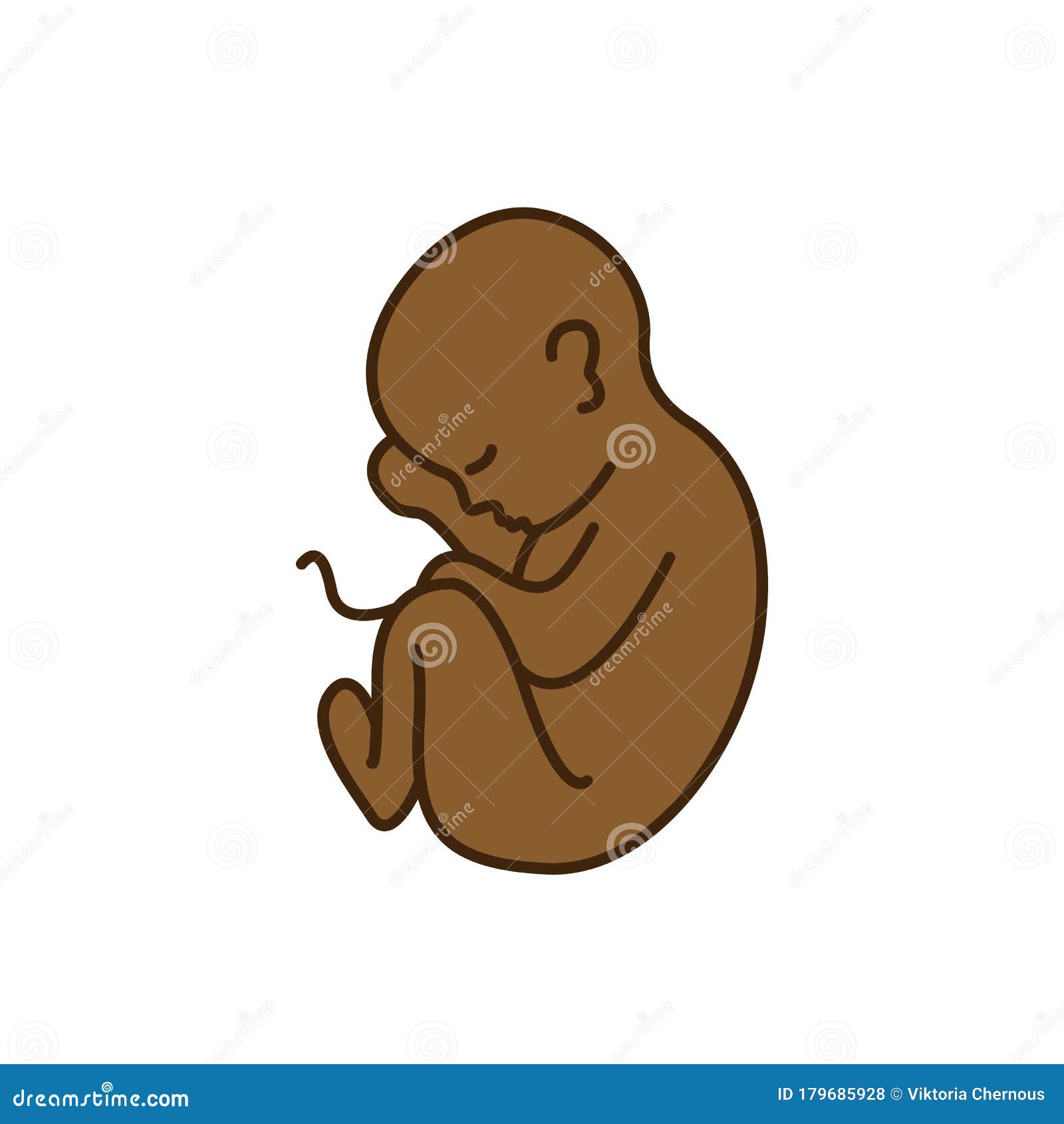 Fetus vector icon stock illustration. Illustration of girl - 179685928