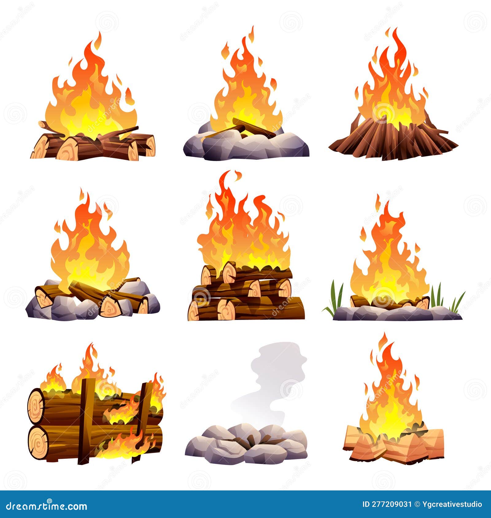 Feu de camp ou feu de camp illustration de vecteur. Illustration du ...